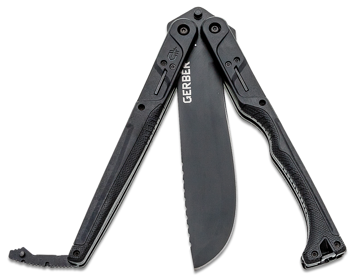 Gerber Doubledown Folding Machete 6 75 420hc Black Recurve Blade
