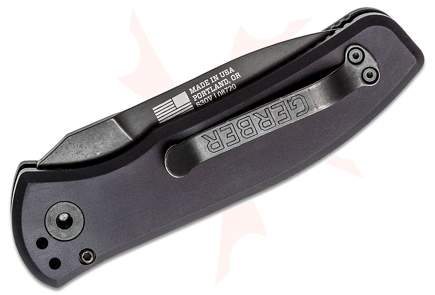 Gerber Empower AUTO Folding Knife 3.25" S30V Black Combo Blade, Black ...