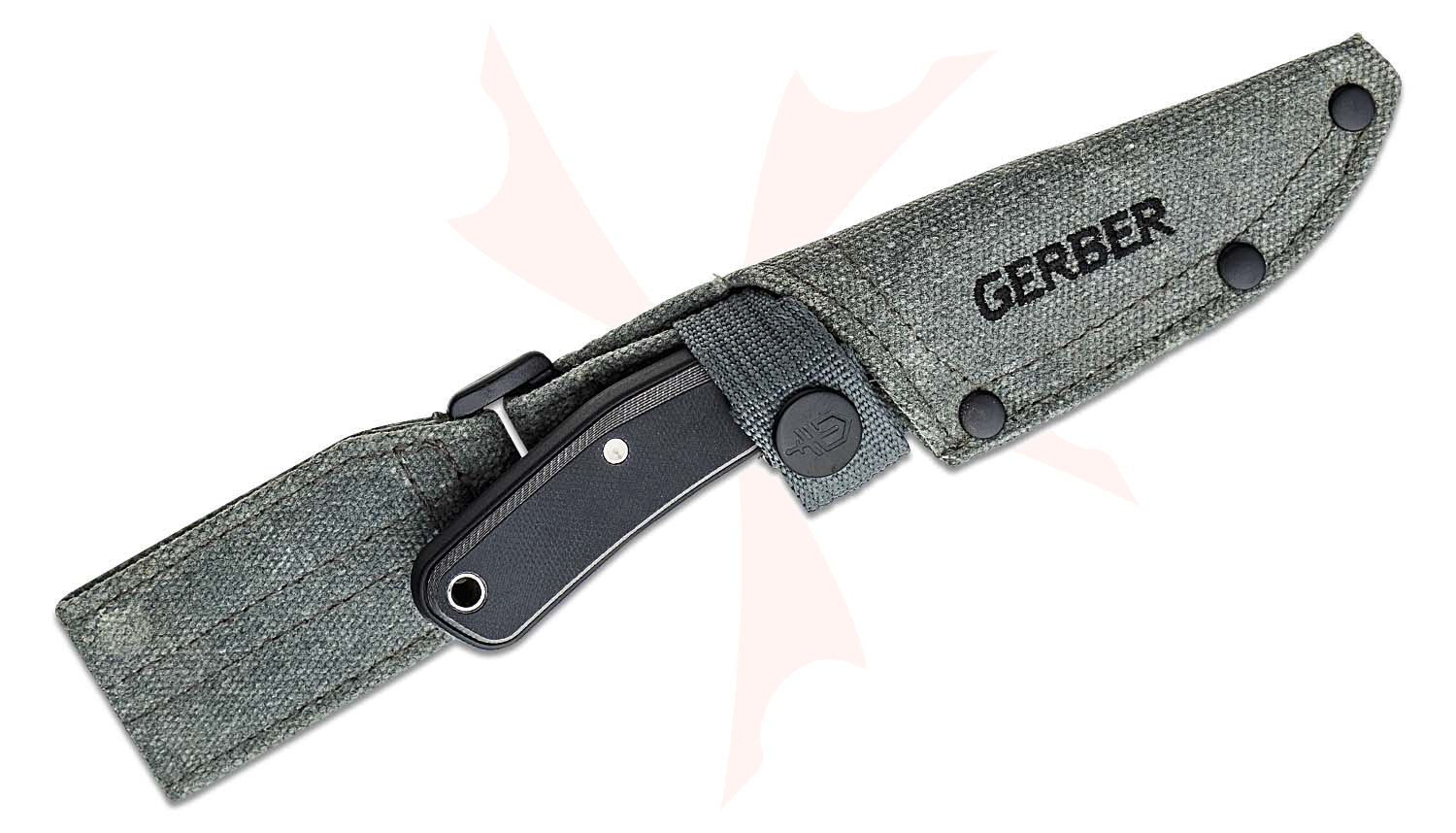 Gerber Downwind Caper Fixed Blade Knife 3.46" Stonewashed Drop Point ...