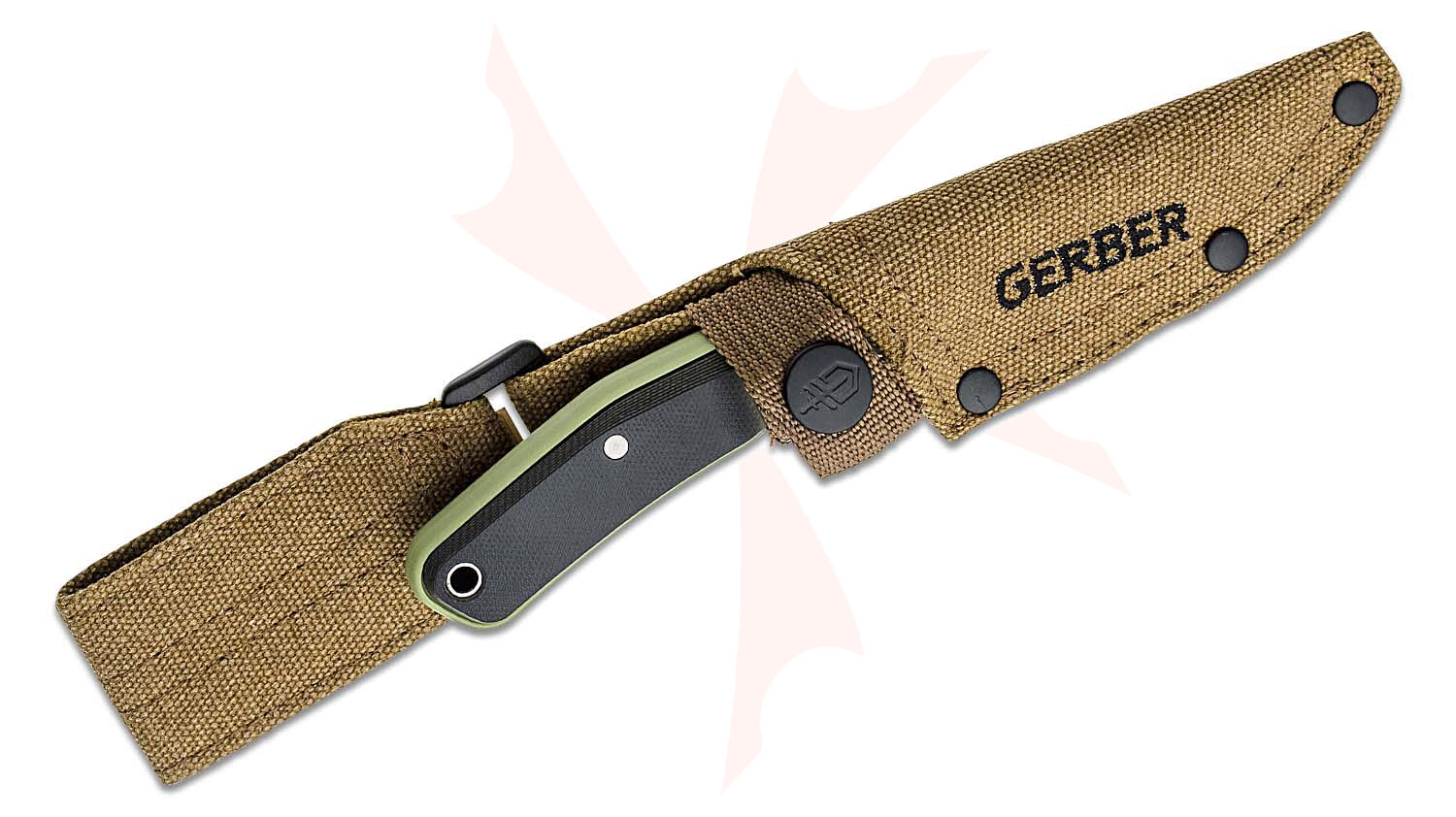 Gerber Downwind Caper Fixed Blade Knife 3.46" Stonewashed Drop Point ...