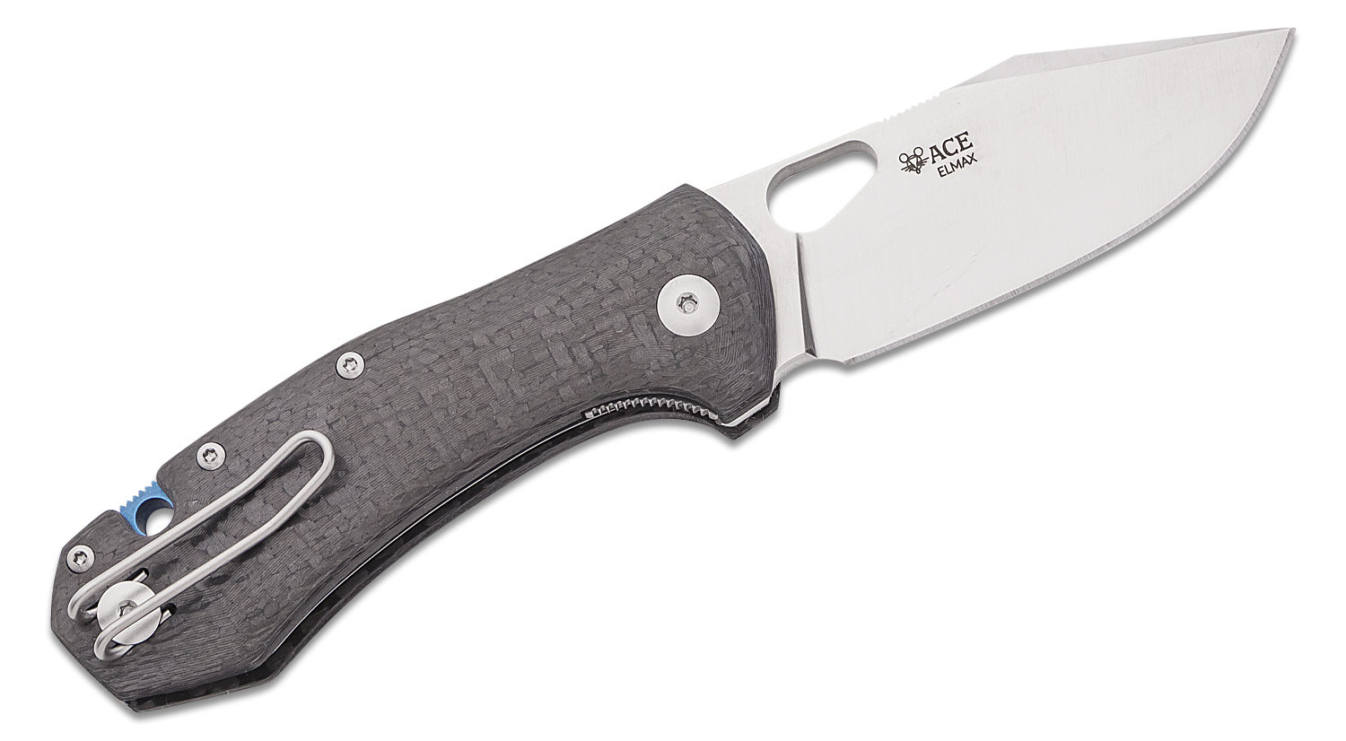 GiantMouse ACE Atelier Folding Knife 2.875" Elmax Satin Blade, Carbon ...