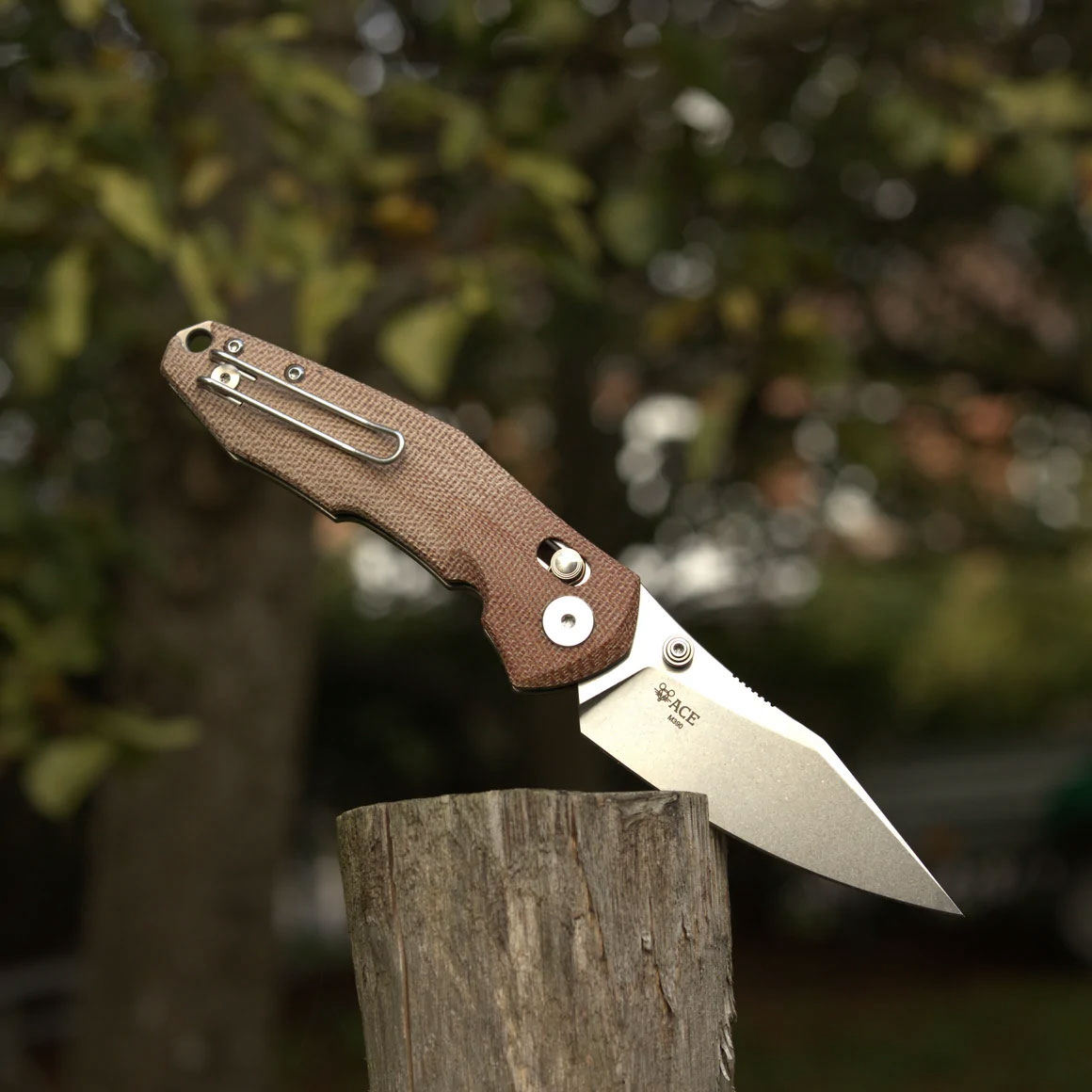 GiantMouse ACE Nazca Crossbar Lock Folding Knife 3.15" M390 Stonewashed ...