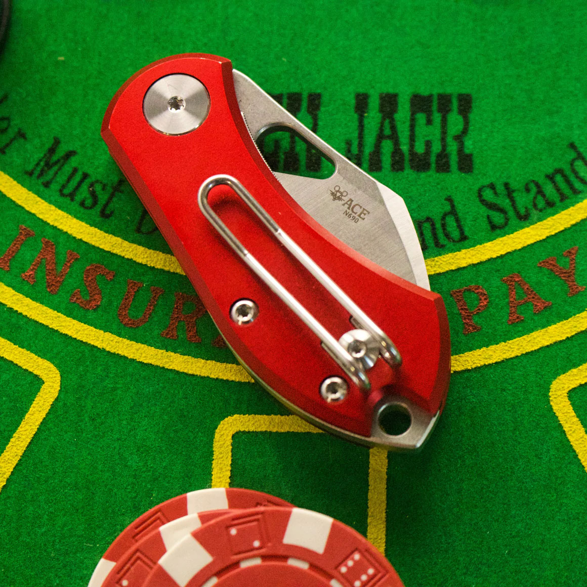 GiantMouse ACE Nibbler Folding Knife 2" N690 Satin Sheepsfoot Blade ...