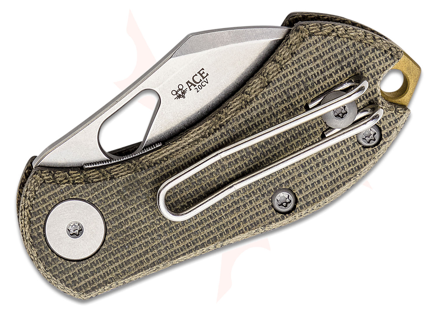 GiantMouse ACE Nibbler Folding Knife 2" CPM-20CV Stonewashed Sheepsfoot ...