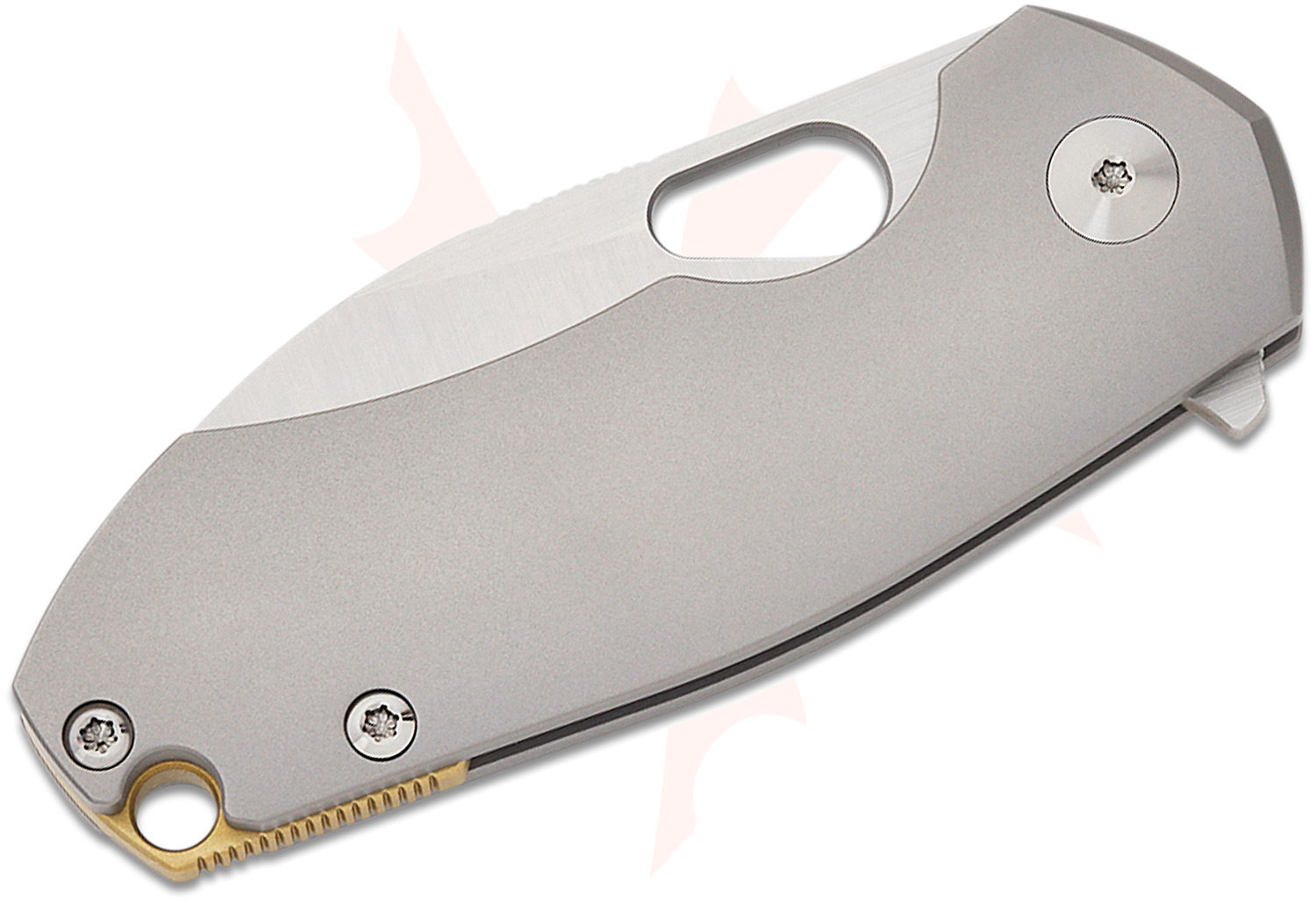 GiantMouse ACE Riv Flipper Knife 2.44" M390 Satin Blade, Titanium ...