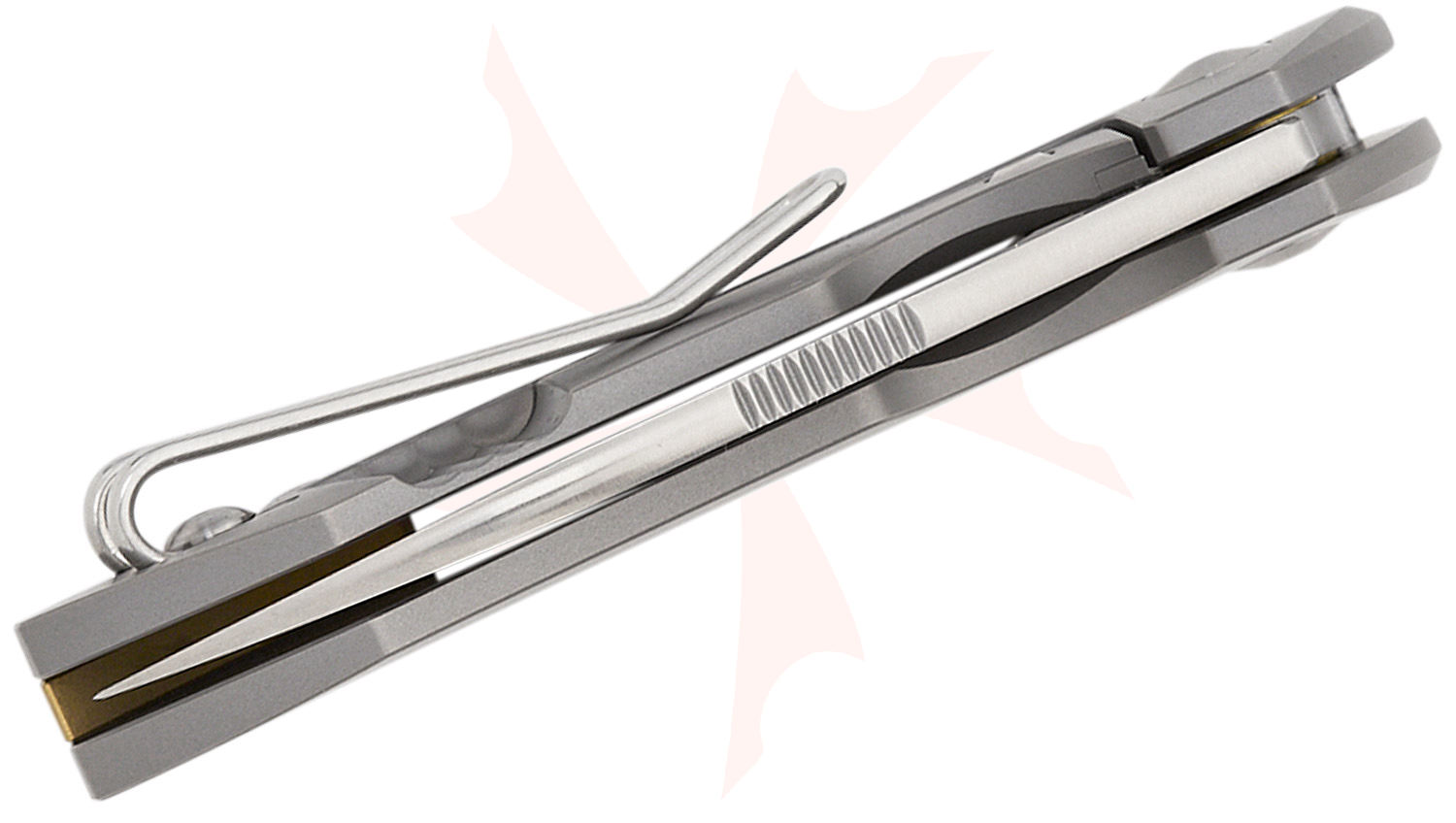 GiantMouse ACE Riv Flipper Knife 2.44" M390 Satin Blade, Titanium ...