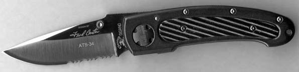 Gigand Challenger TI ATS-34 Steel Combo Edge Blade - KnifeCenter ...