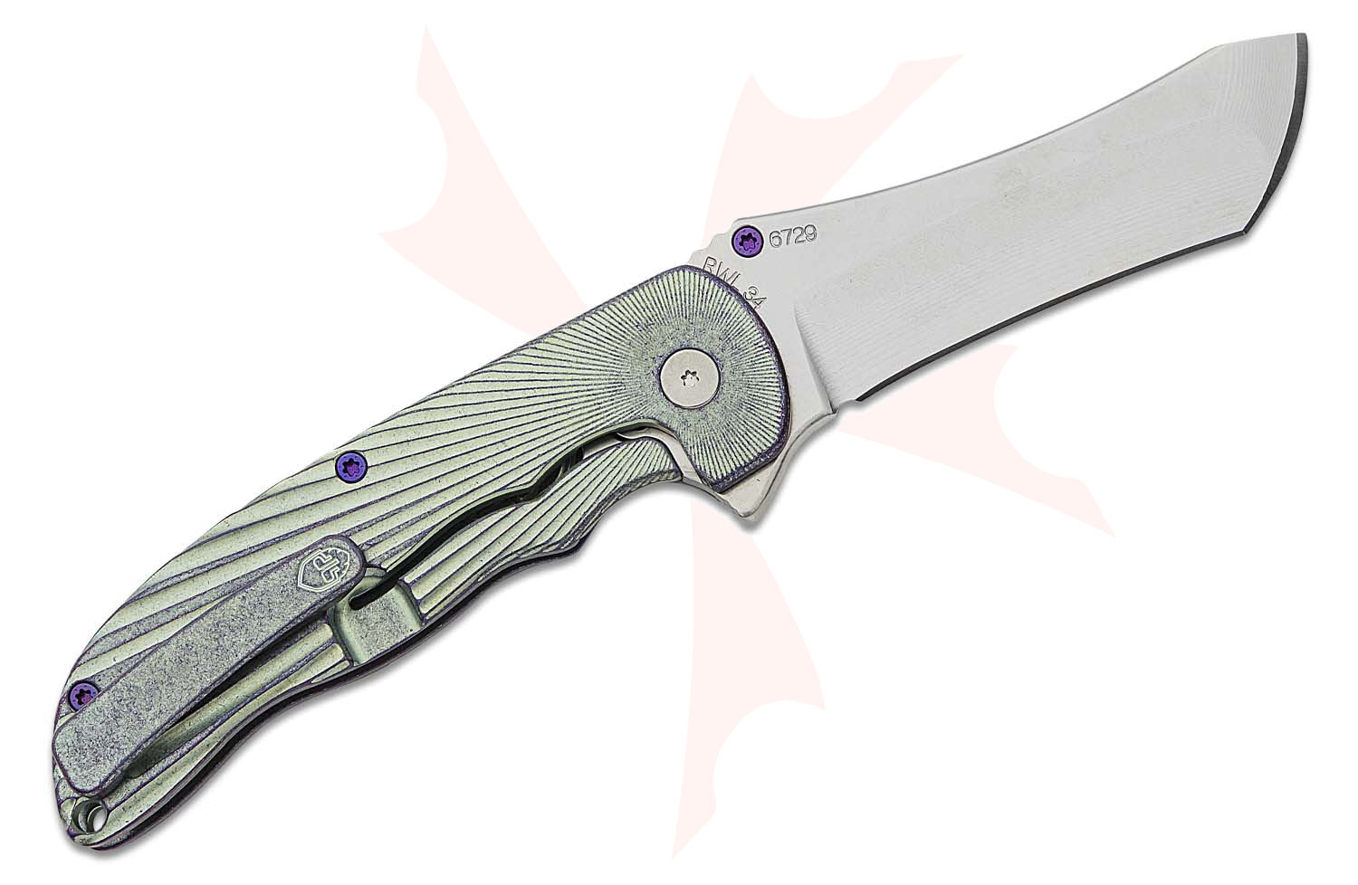 Grimsmo Knives Custom Norseman #6729 Flipper Knife 3.7" RWL-34 ...