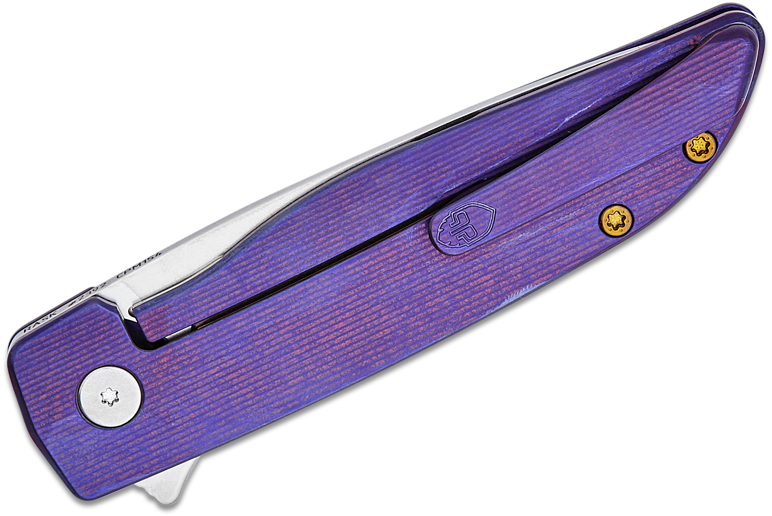 Grimsmo Knives Custom Rask #2392 Flipper Knife 3.5" CPM-154 Stonewashed ...