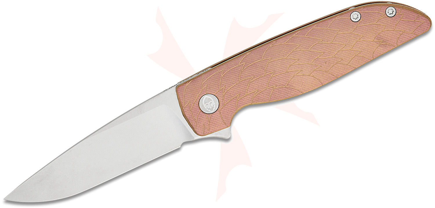 Grimsmo Knives Custom Rask #2697 Flipper Knife 3.5" RWL-34 Stonewashed ...