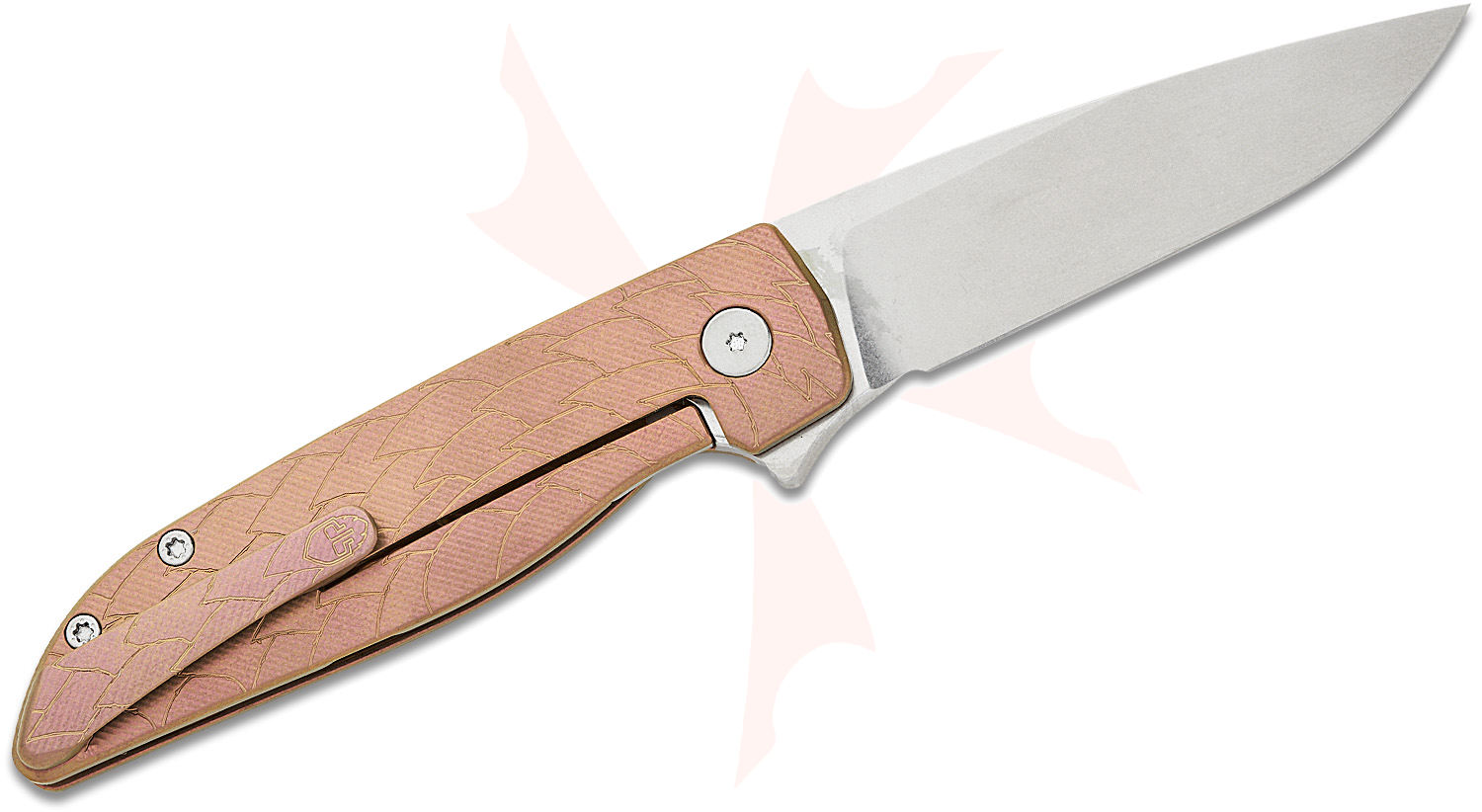 Grimsmo Knives Custom Rask #2697 Flipper Knife 3.5" RWL-34 Stonewashed ...