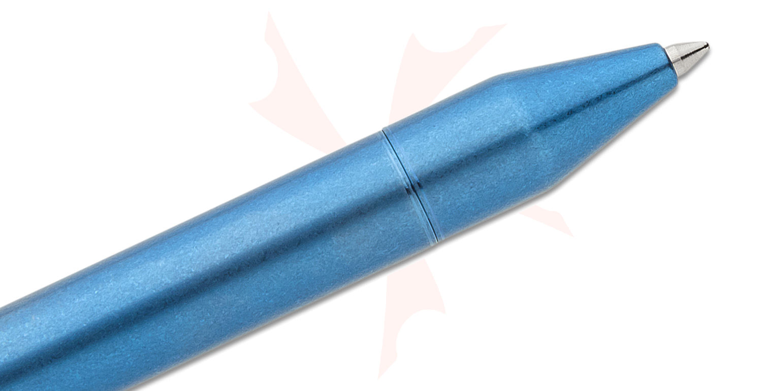 Grimsmo Knives Custom Saga Pen #5421, Light Blue Titanium with Helix ...