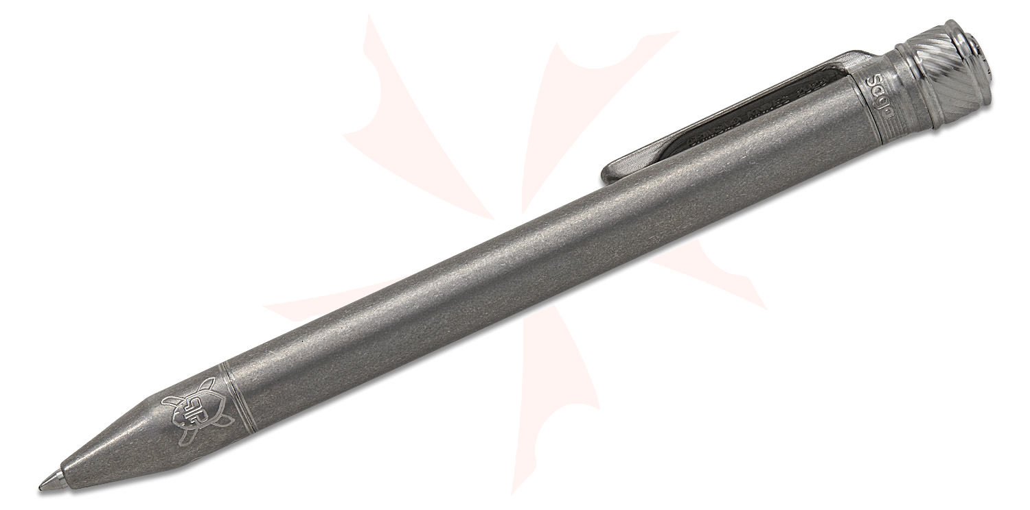 Grimsmo Knives Custom Saga Pen #8345, Stonewashed Titanium with Raw ...