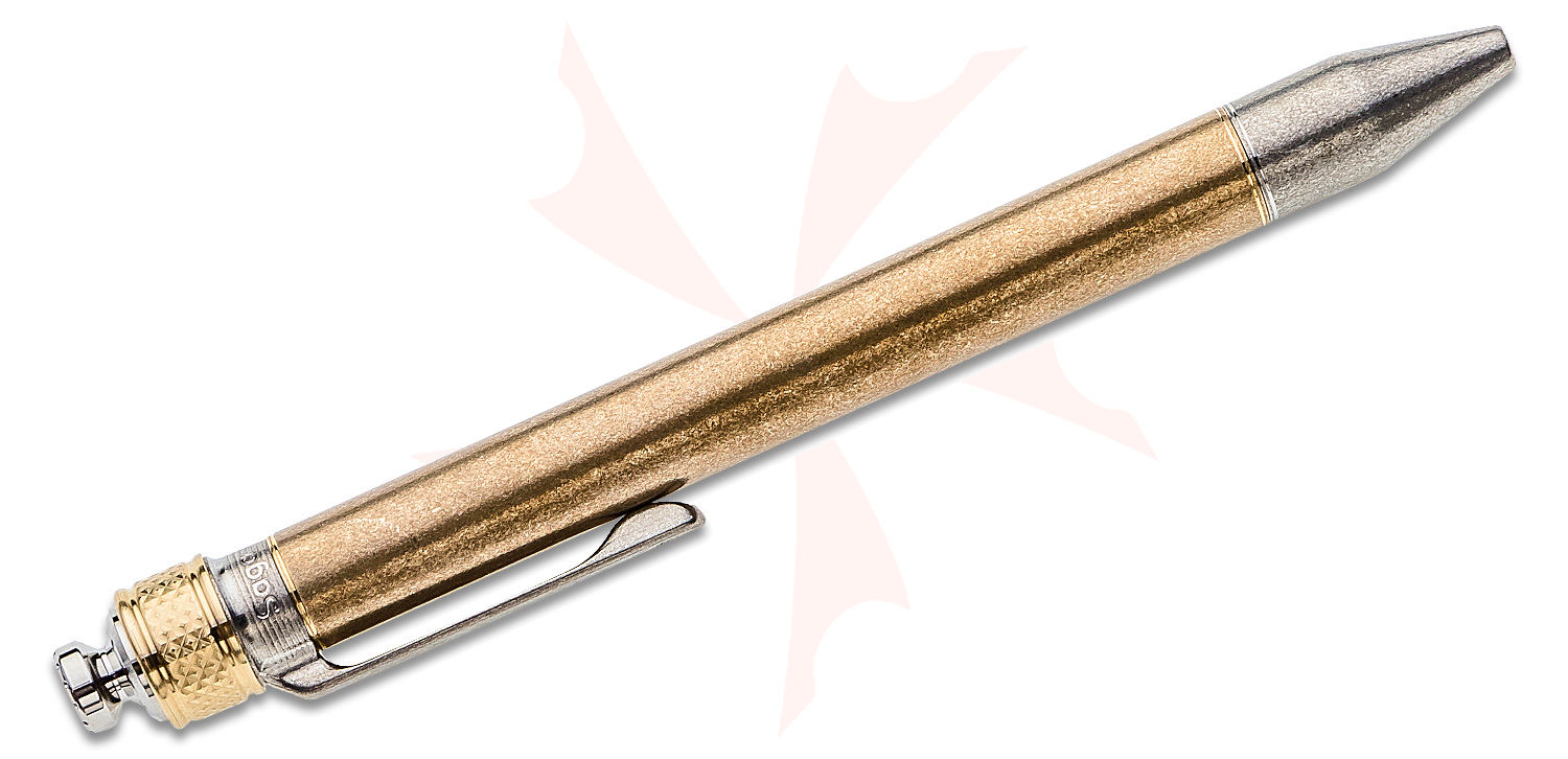 Grimsmo Knives Custom Saga Pen #1862, Bronze with Bronze Crosshatch ...