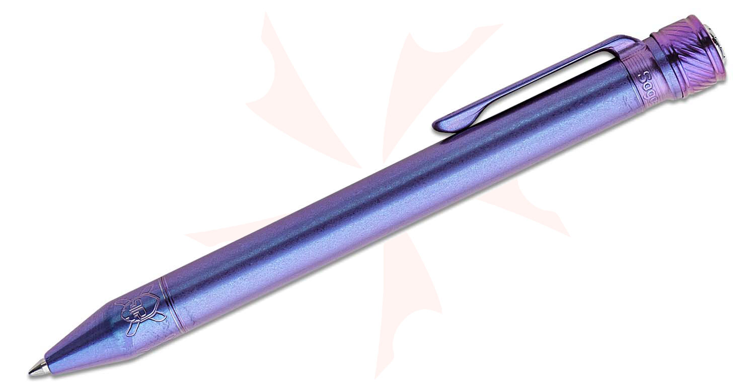 Grimsmo Knives Custom Saga Pen #3792, Violet Titanium with Helix ...