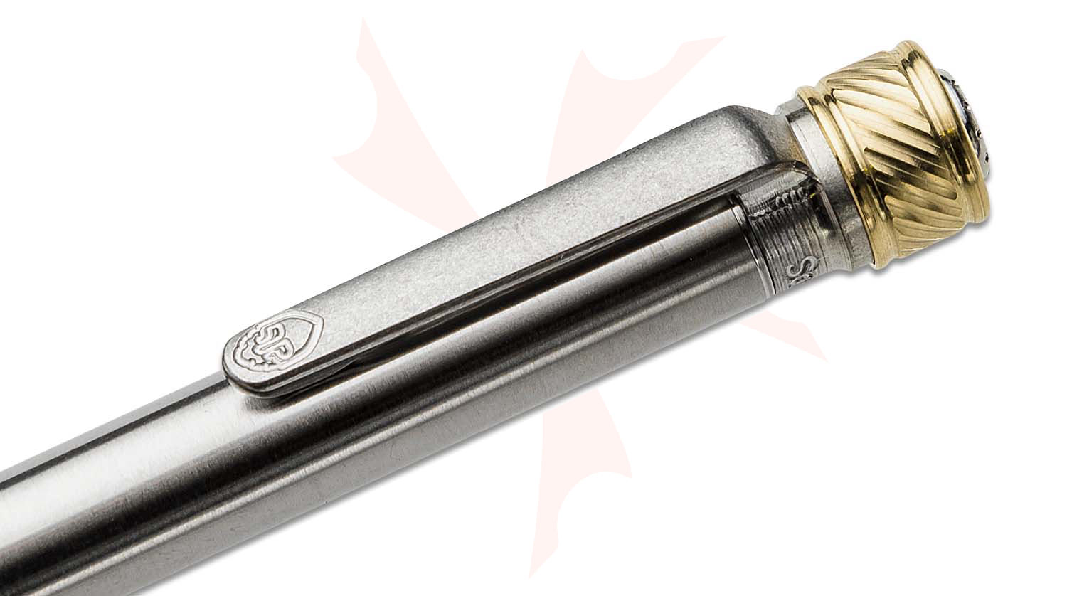 Grimsmo Knives Custom Saga Pen #4677, Silver Titanium with Bronze Helix ...
