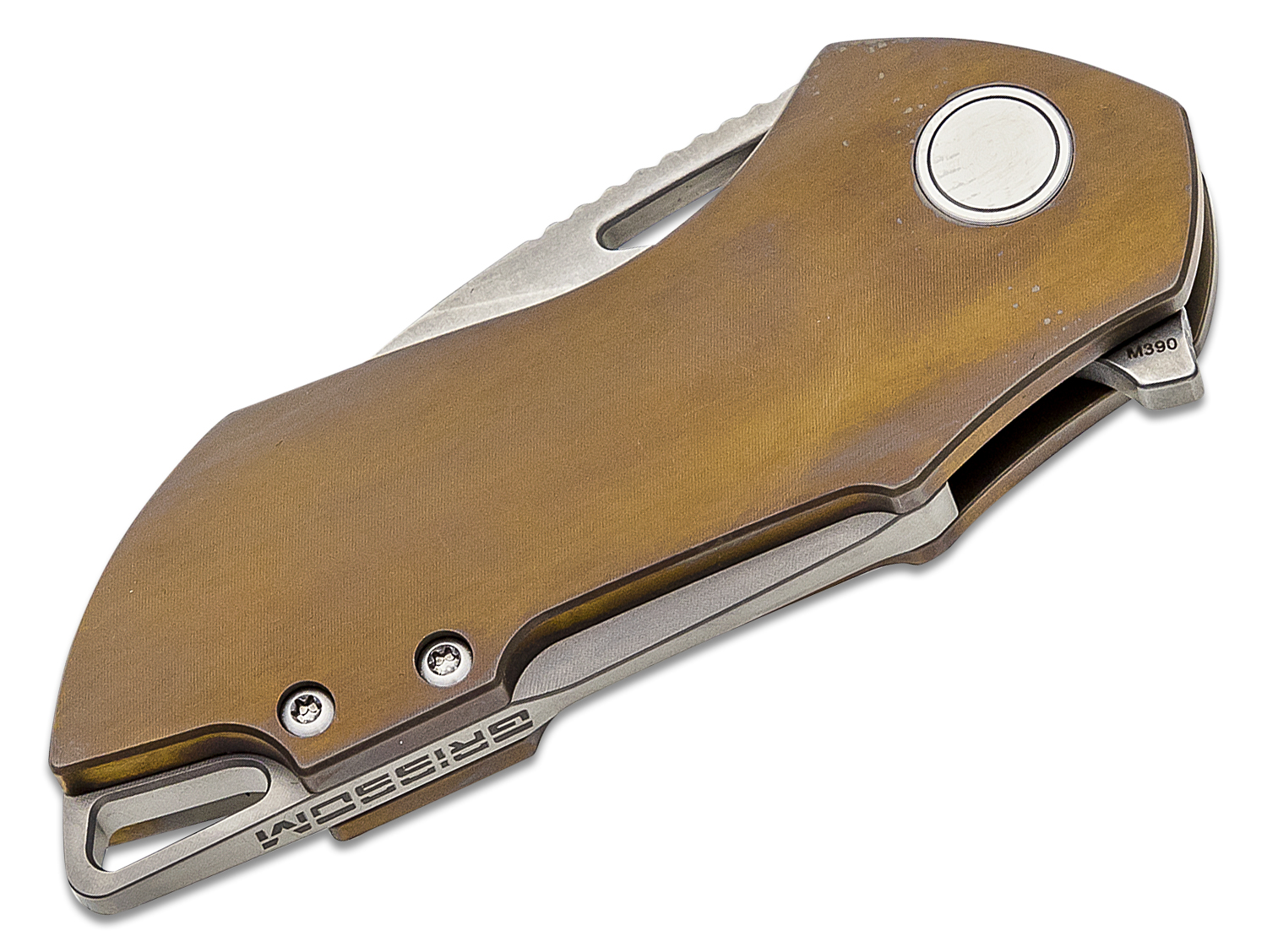 Grissom Knife and Tool Riverstone Flipper Knife 2.5" M390 Blasted Blade ...