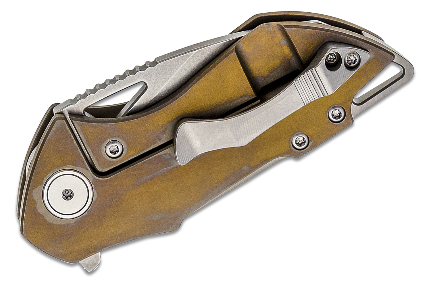 Grissom Knife and Tool Riverstone Flipper Knife 2.5" M390 Blasted Blade ...