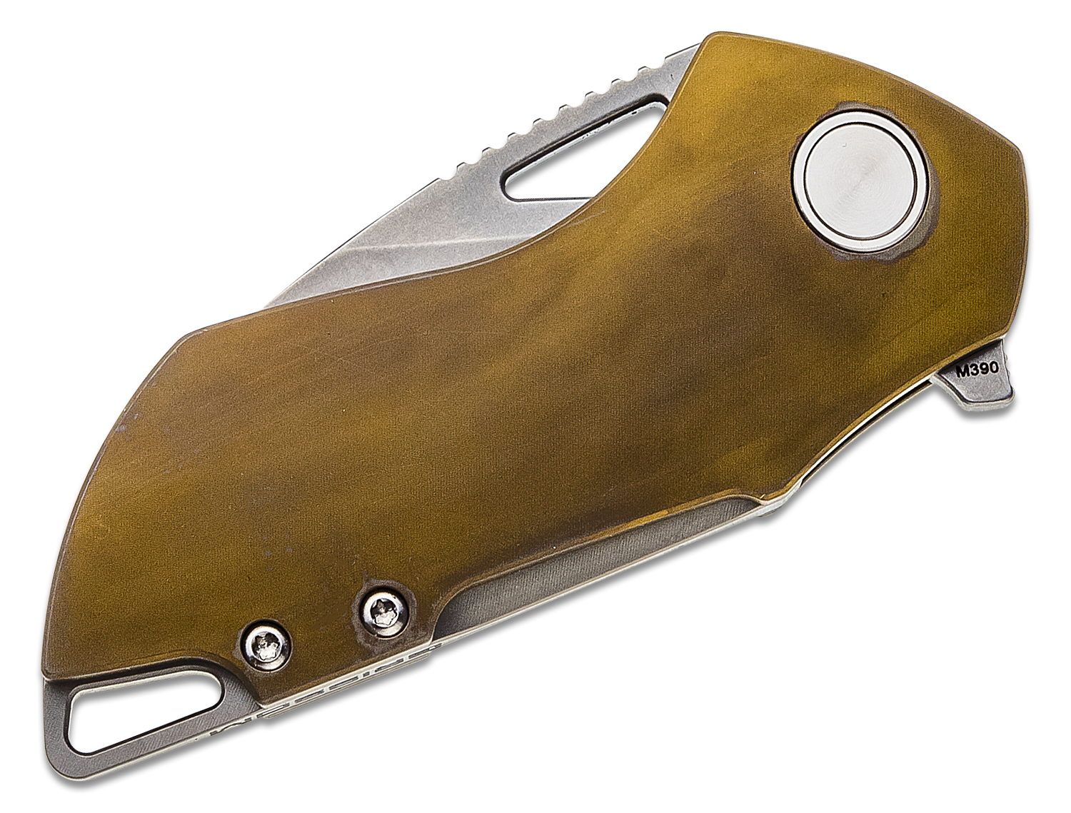 Grissom Knife and Tool Riverstone Flipper Knife 2.5" M390 Blasted Blade ...