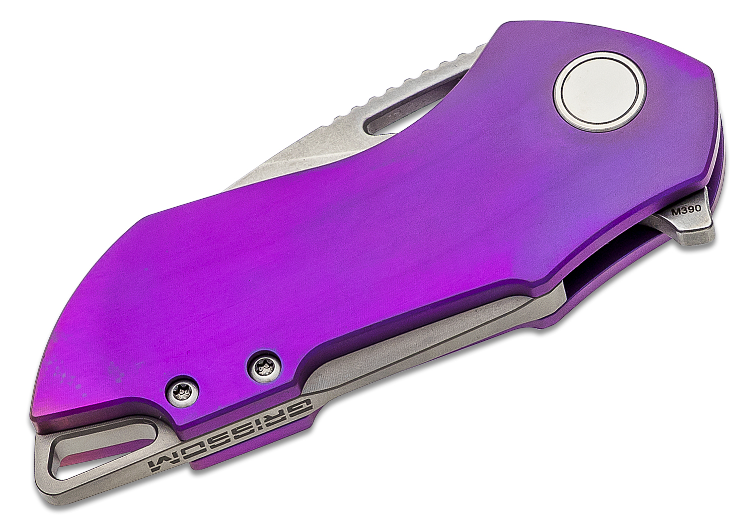 Grissom Knife and Tool Riverstone Flipper Knife 2.5" M390 Blasted Blade ...