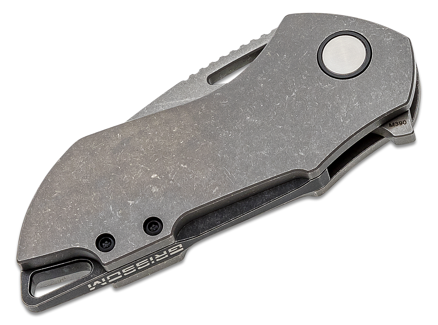 Grissom Knife and Tool Riverstone Flipper Knife 2.5" M390 Stonewashed ...