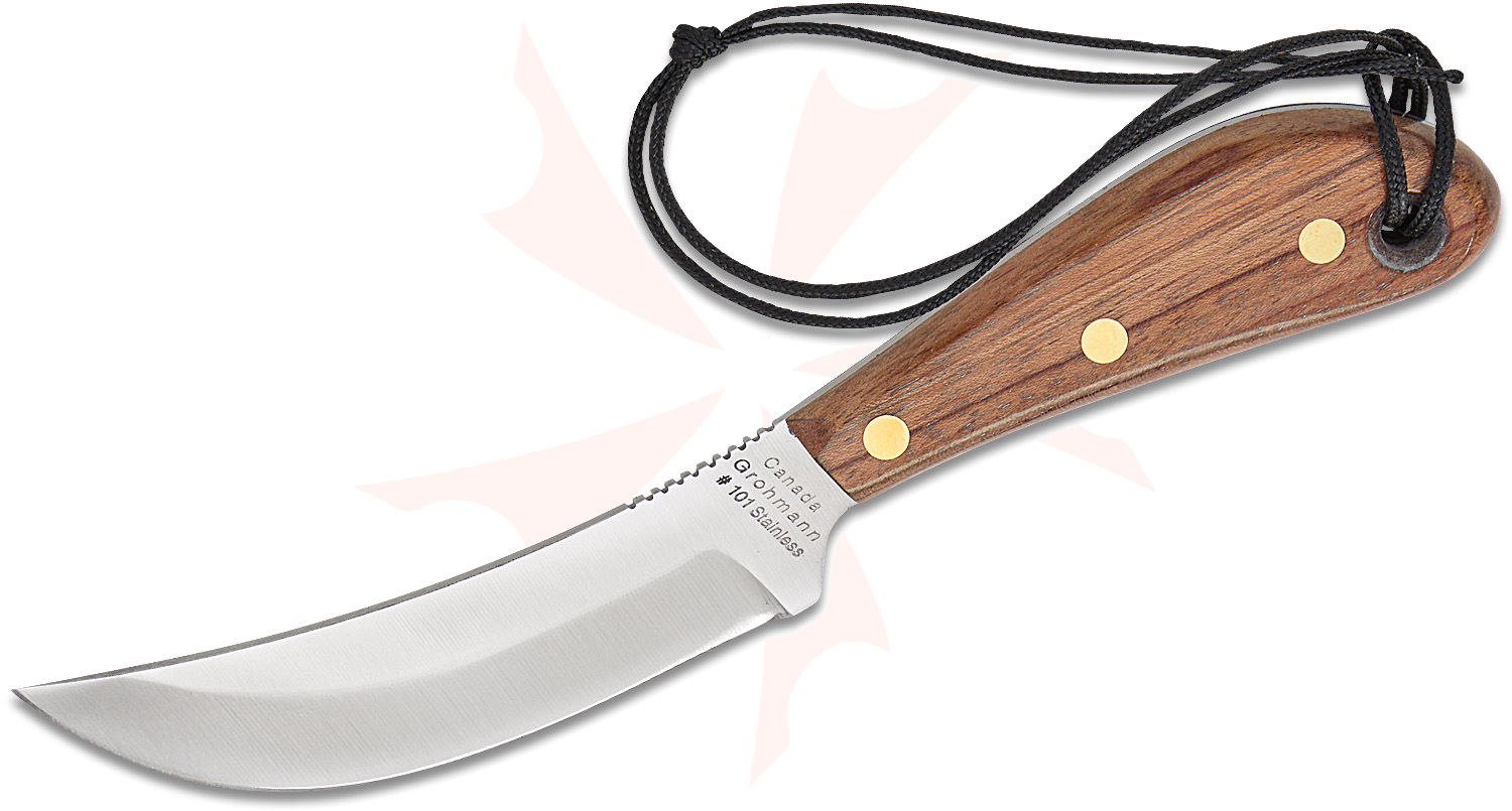 Grohmann #101 Standard Skinner Fixed Blade Knife, 4.88" Satin Stainless ...