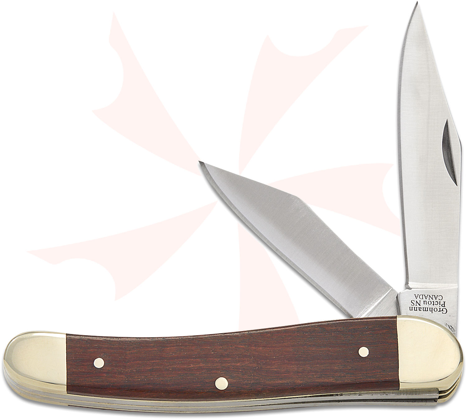 Grohmann #350 Two-Blade Folding Knife 3.88" Rosewood Handles, Nickel ...
