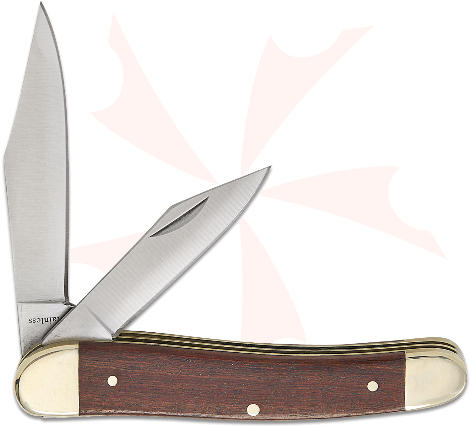 Grohmann #350 Two-Blade Folding Knife 3.88" Rosewood Handles, Nickel ...