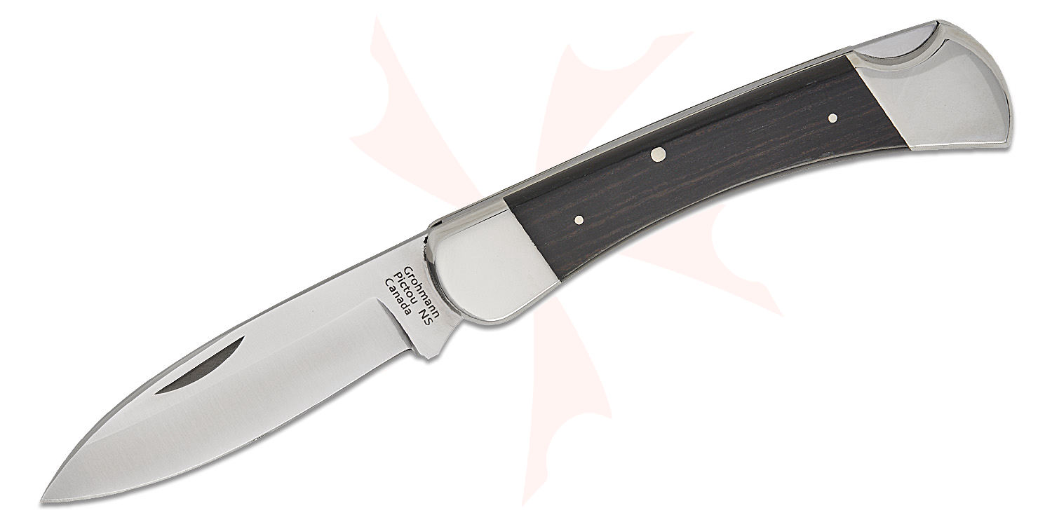 Grohmann #380 Lockback Folding Knife 3.75" Satin Stainless Steel Drop ...