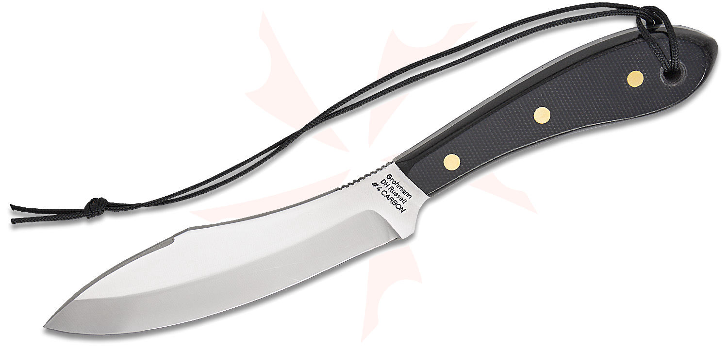 Grohmann #4 Survival Fixed Blade Knife 5.5" Satin Carbon Steel Blade ...