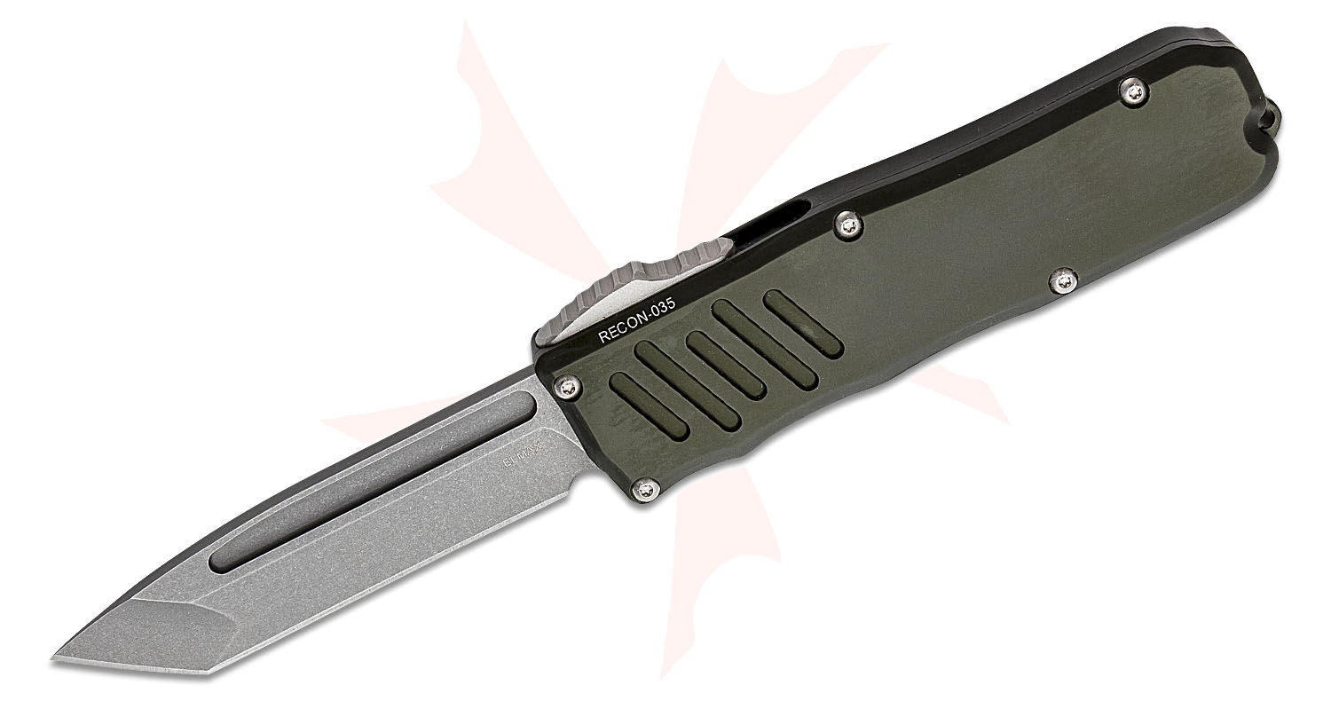 Guardian Tactical RECON-035 OTF AUTO 3.375" Elmax Stonewashed Tanto ...