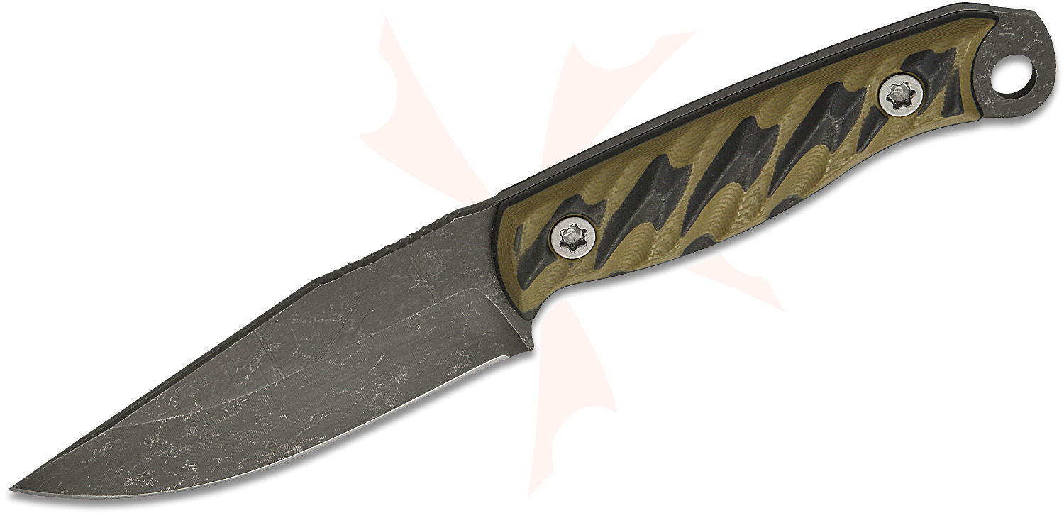 Half Face Blades Crow Jr Fixed Blade Knife 4" CPM-S45VN Acid Etch and ...