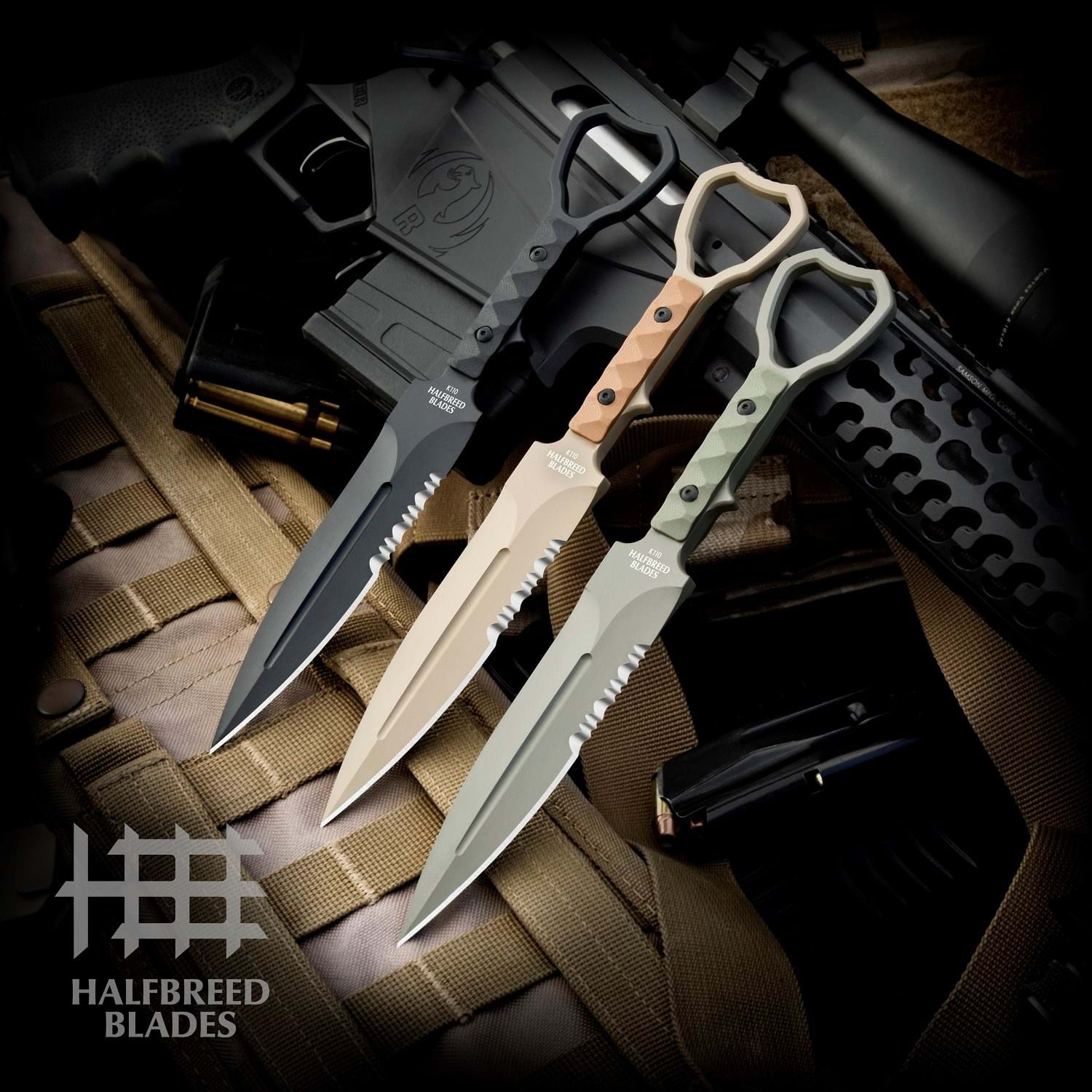 Halfbreed Blades Compact Clearance XL Fixed Blade Knife 5.11" D2 Ranger ...