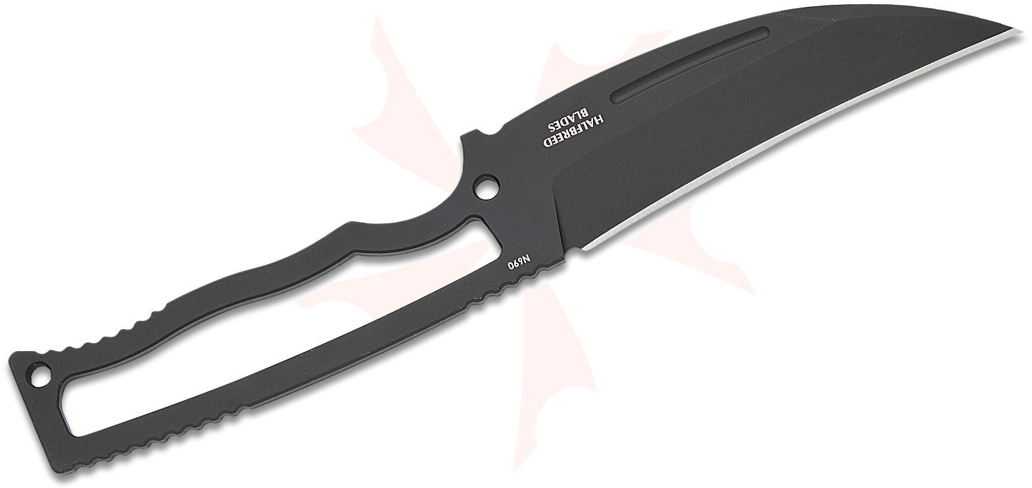 Halfbreed Blades Compact Field Fixed Blade Knife 4.01" N690 Black PVD ...