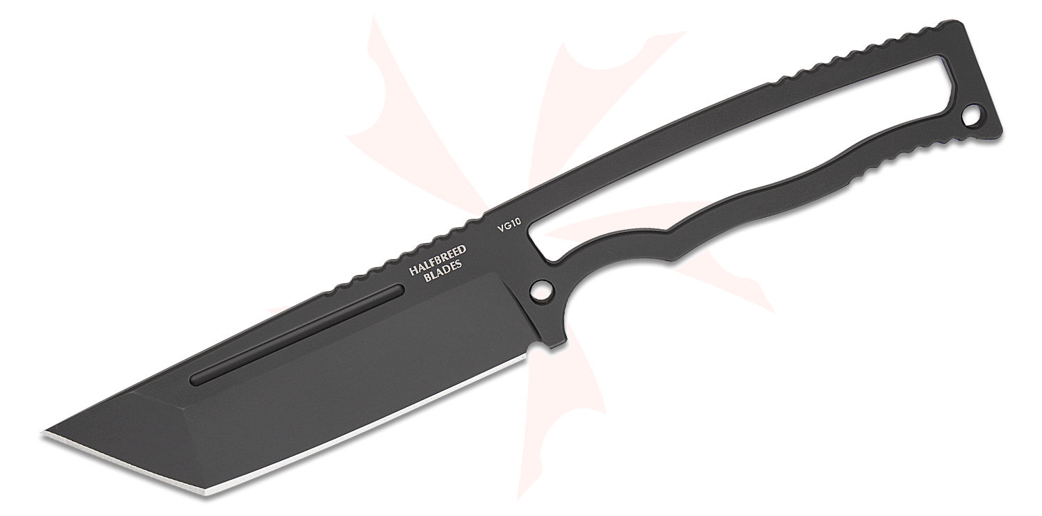 Halfbreed Blades Compact Field Fixed Blade Knife 4.01" VG10 Black PVD ...