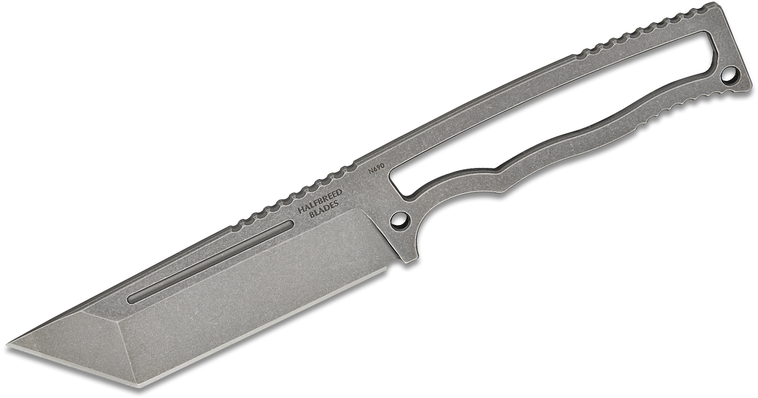 Halfbreed Blades Compact Field Fixed Blade Knife 4.01" N690 Stonewashed ...