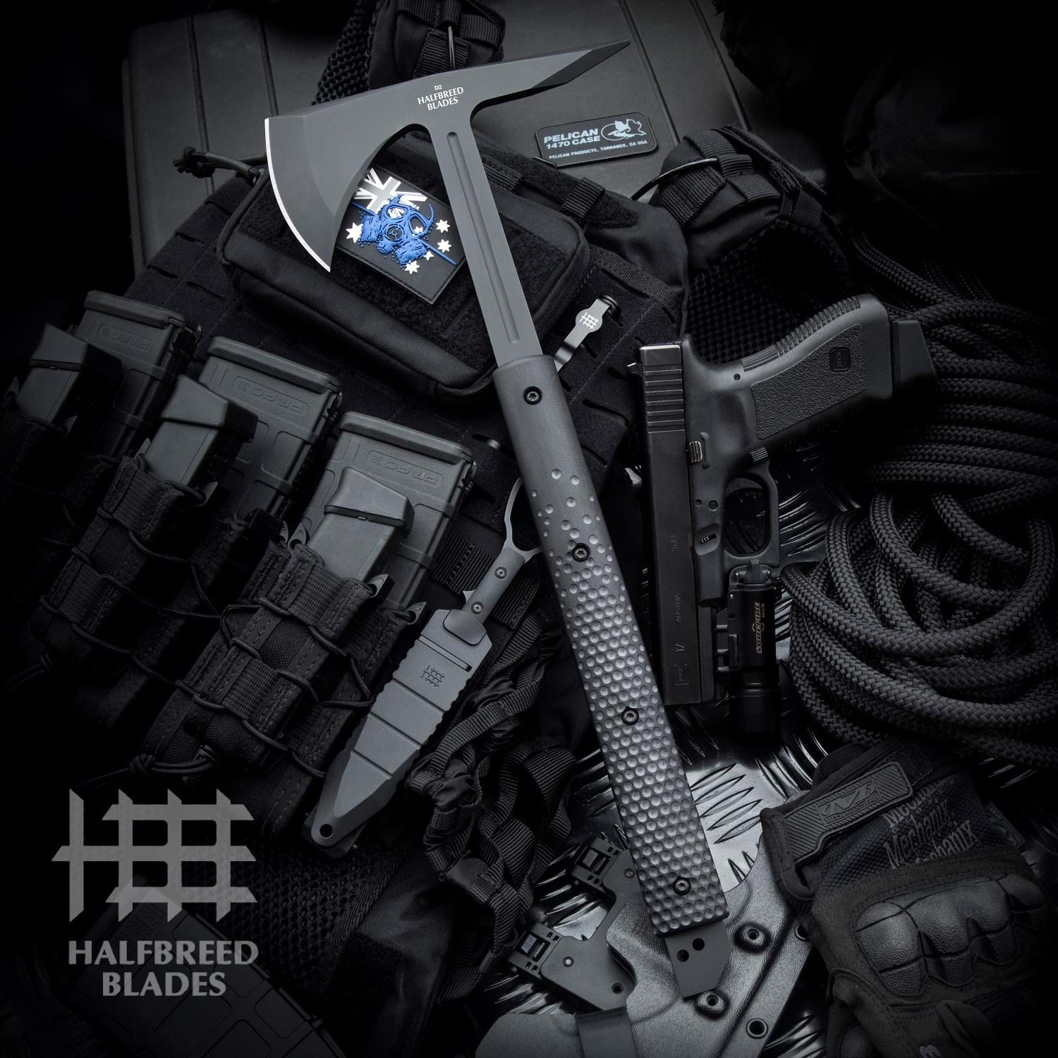 Halfbreed Blades Large Breaching Axe 18.43" Overall, Tomahawk with ...