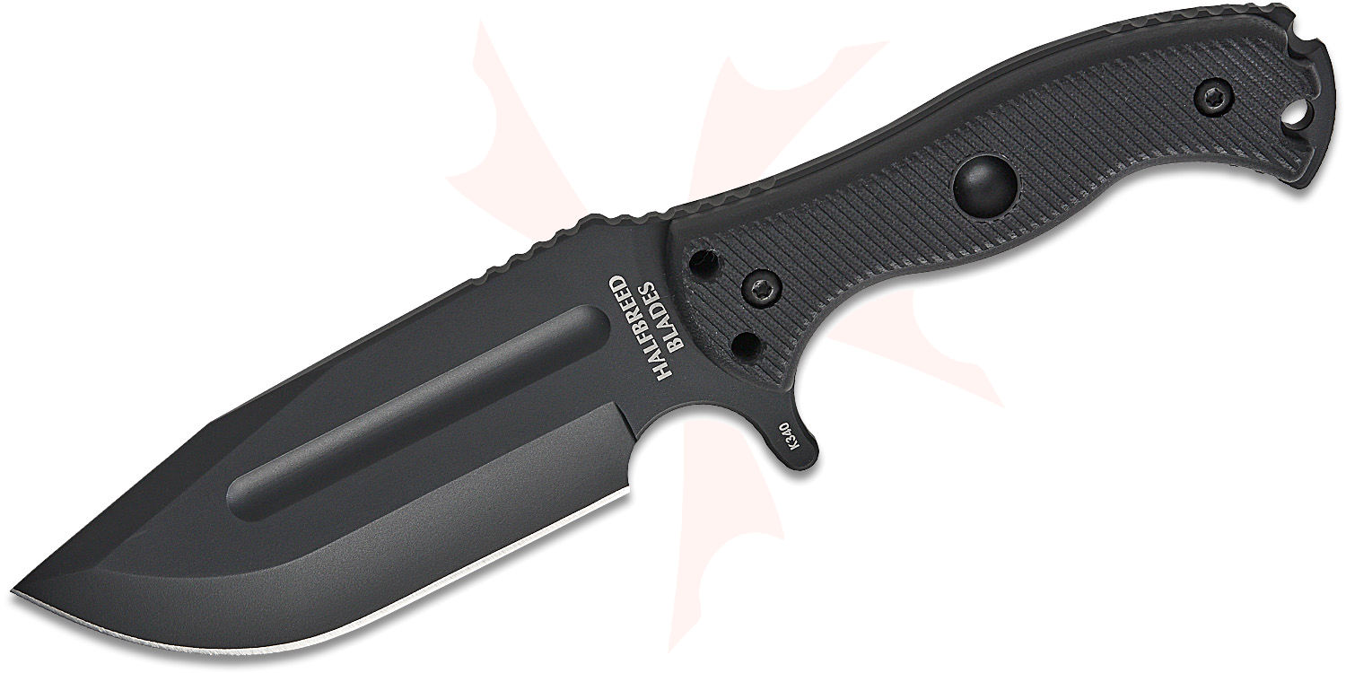 Halfbreed Blades Large Bush Fixed Blade Knife 5.7" K340 Black Teflon ...