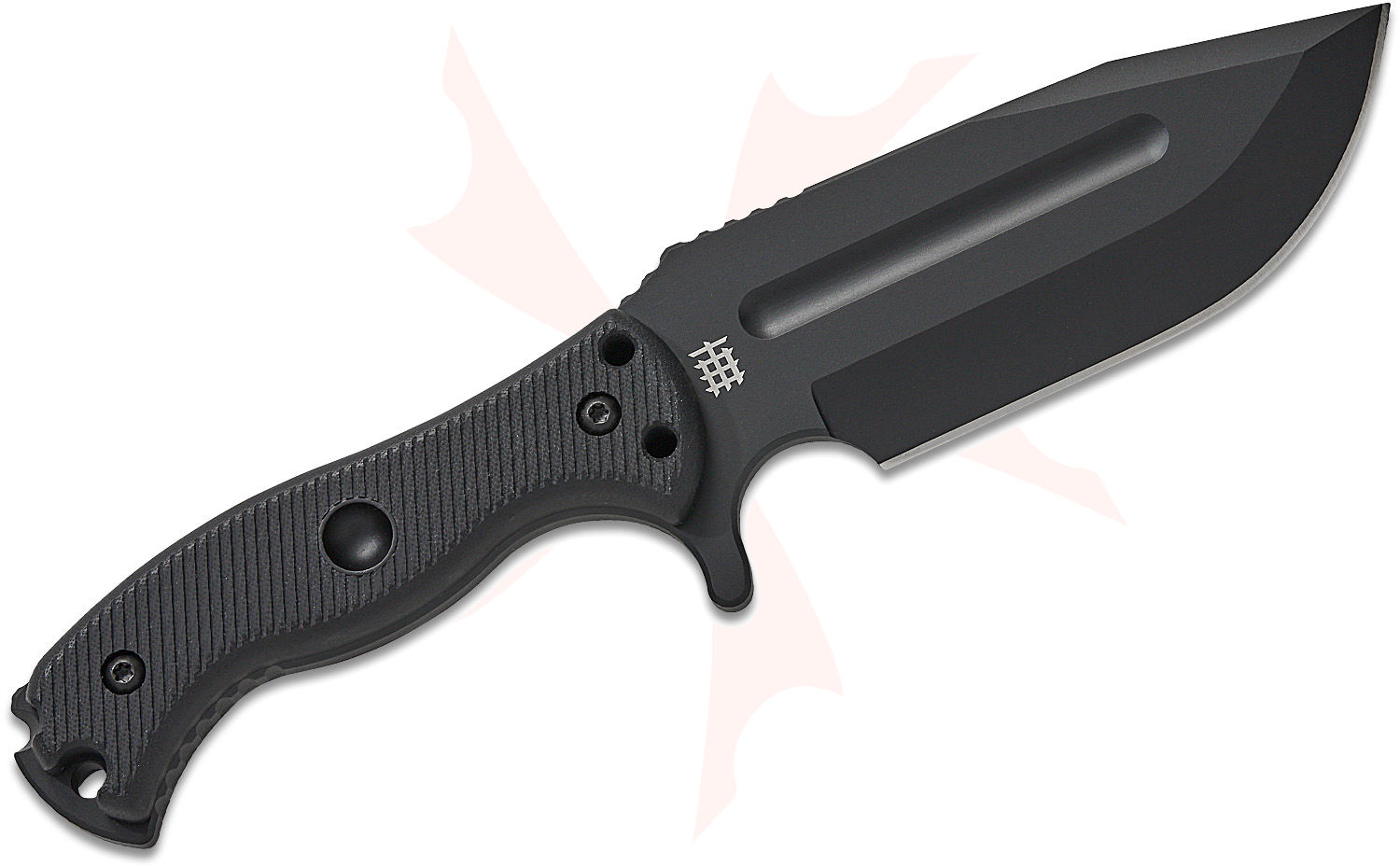 Halfbreed Blades Large Bush Fixed Blade Knife 5.7" K340 Black Teflon ...