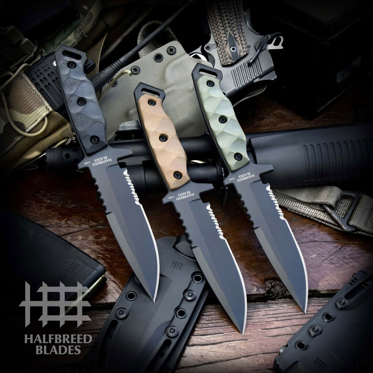 Halfbreed Blades Medium Infantry Gen-2 Fixed Blade Knife 5.31" K340 ...