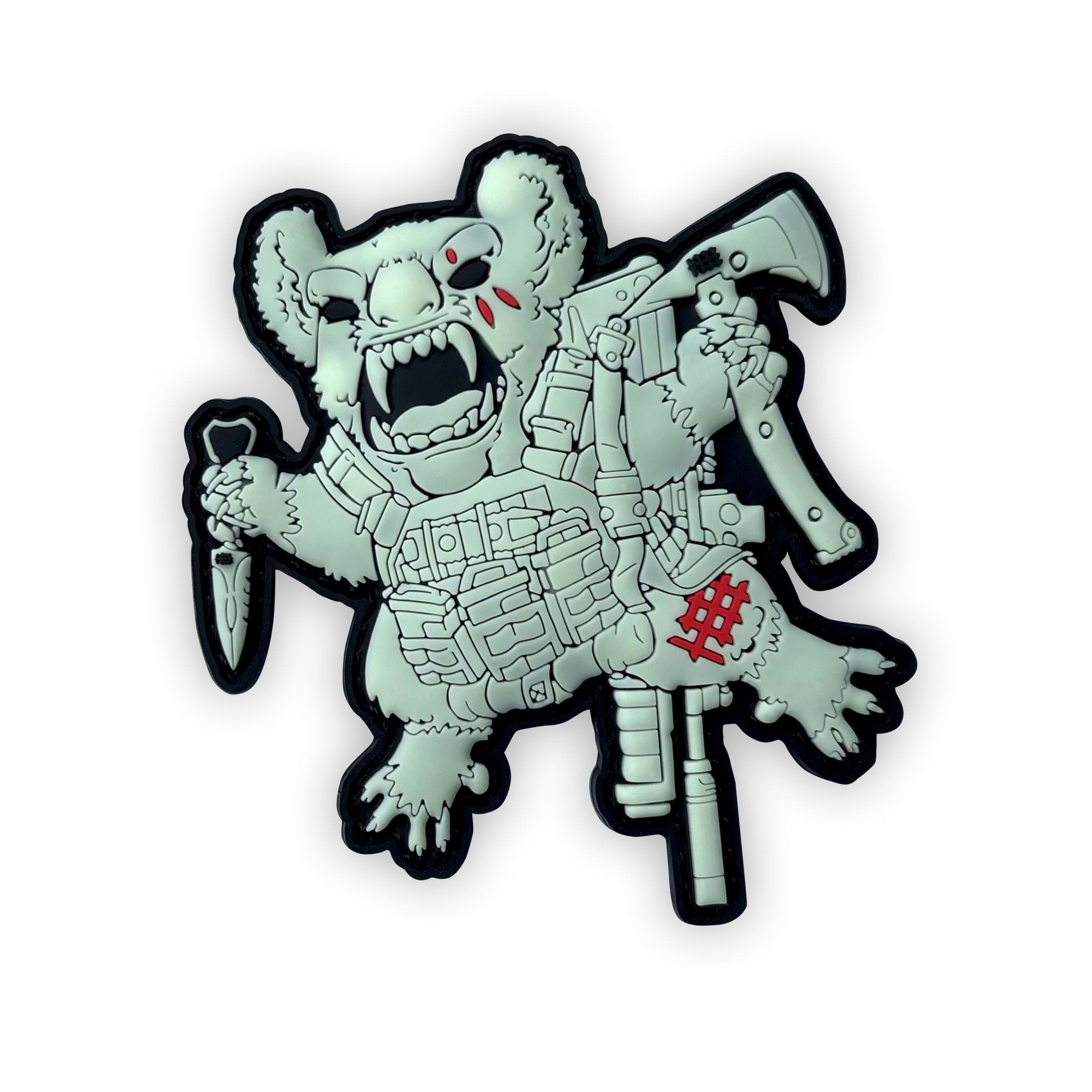 Halfbreed Blades Drop Bear Morale Patch 2024 GITD Glow-in-the-Dark - KnifeCenter
