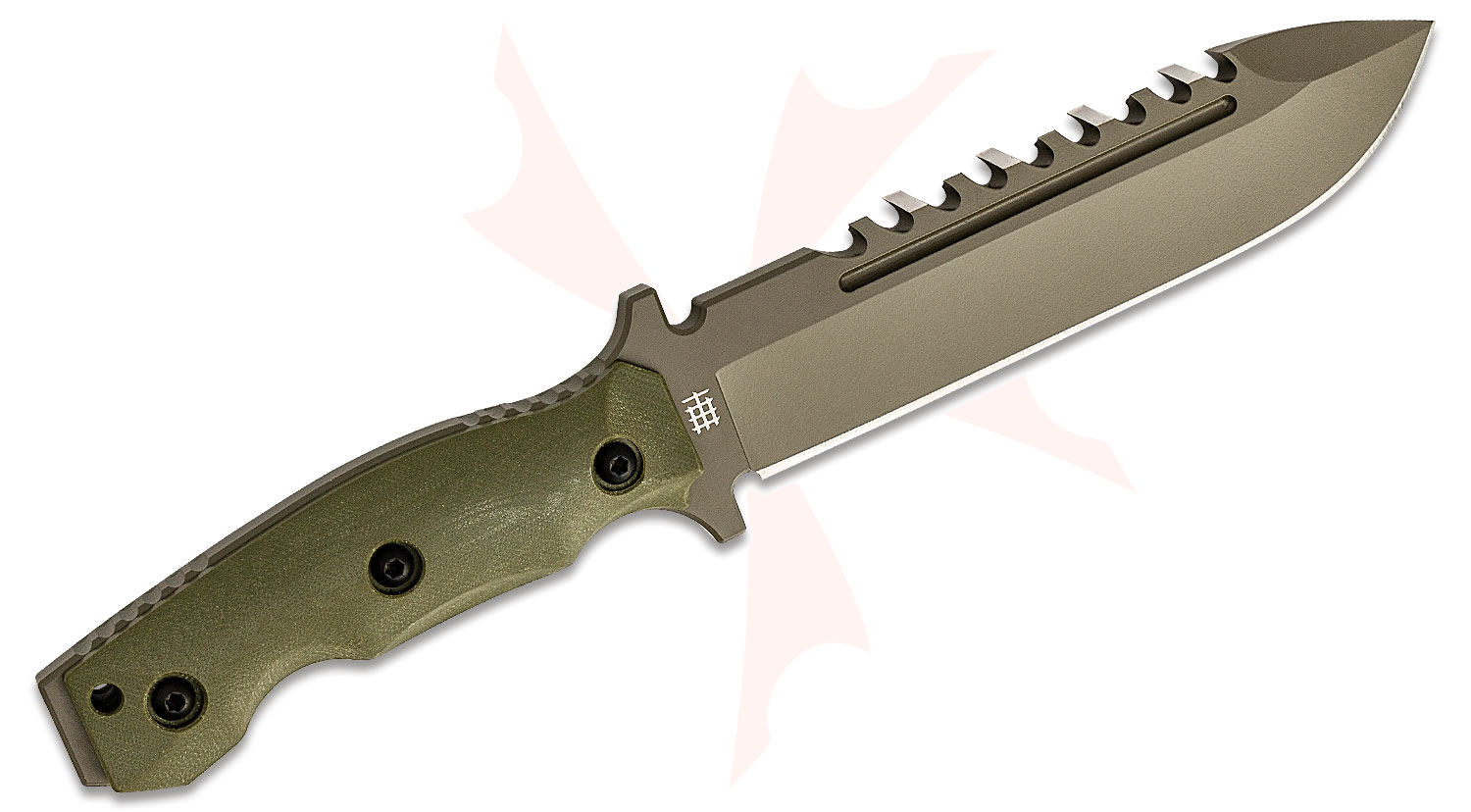 Halfbreed Blades Large Survival Fixed Blade Knife 6.89" D2 Ranger Green ...