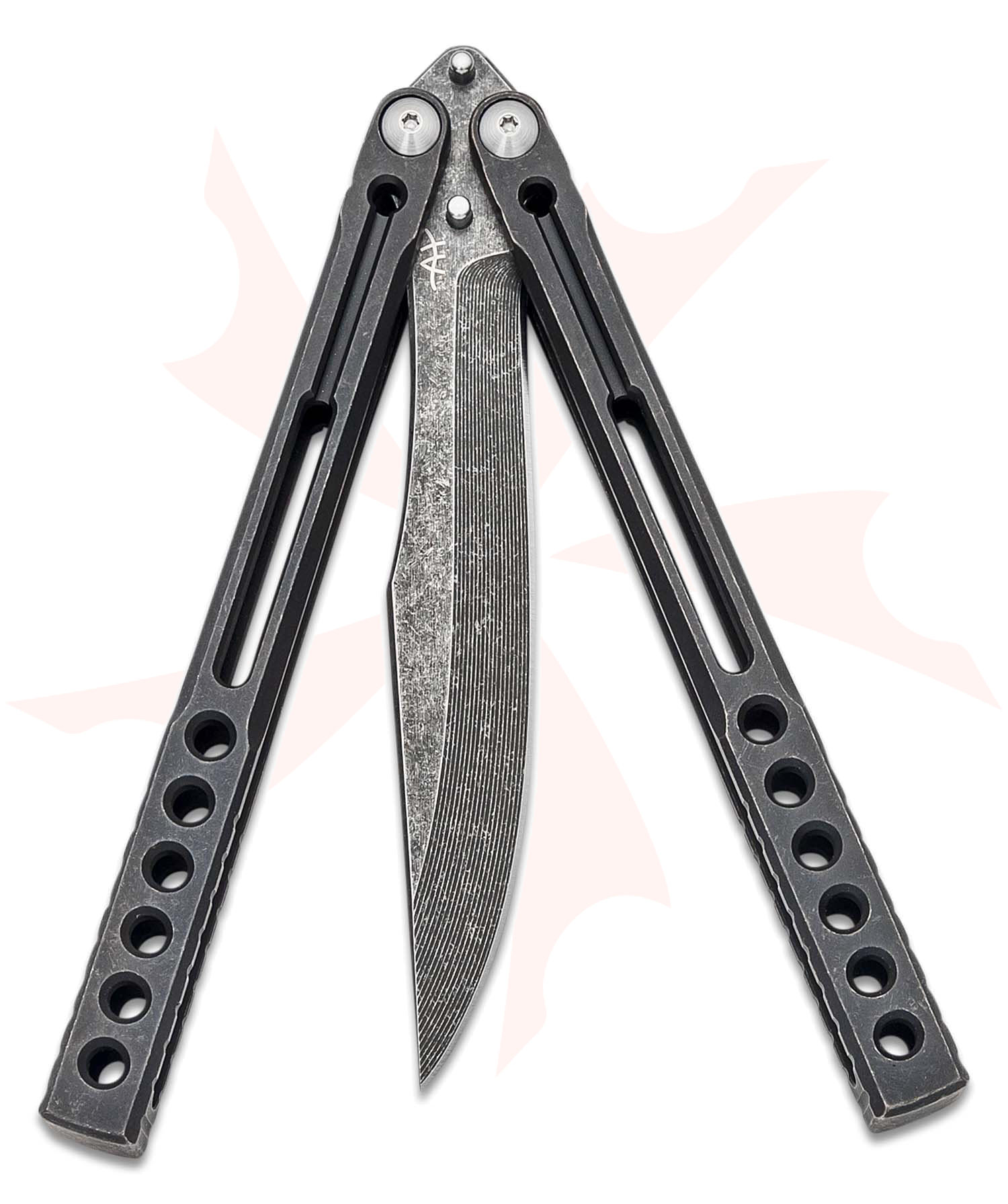 Heibel Knives Invictus Balisong #108 Butterfly Knife 4.75" RWL-34 Acid ...