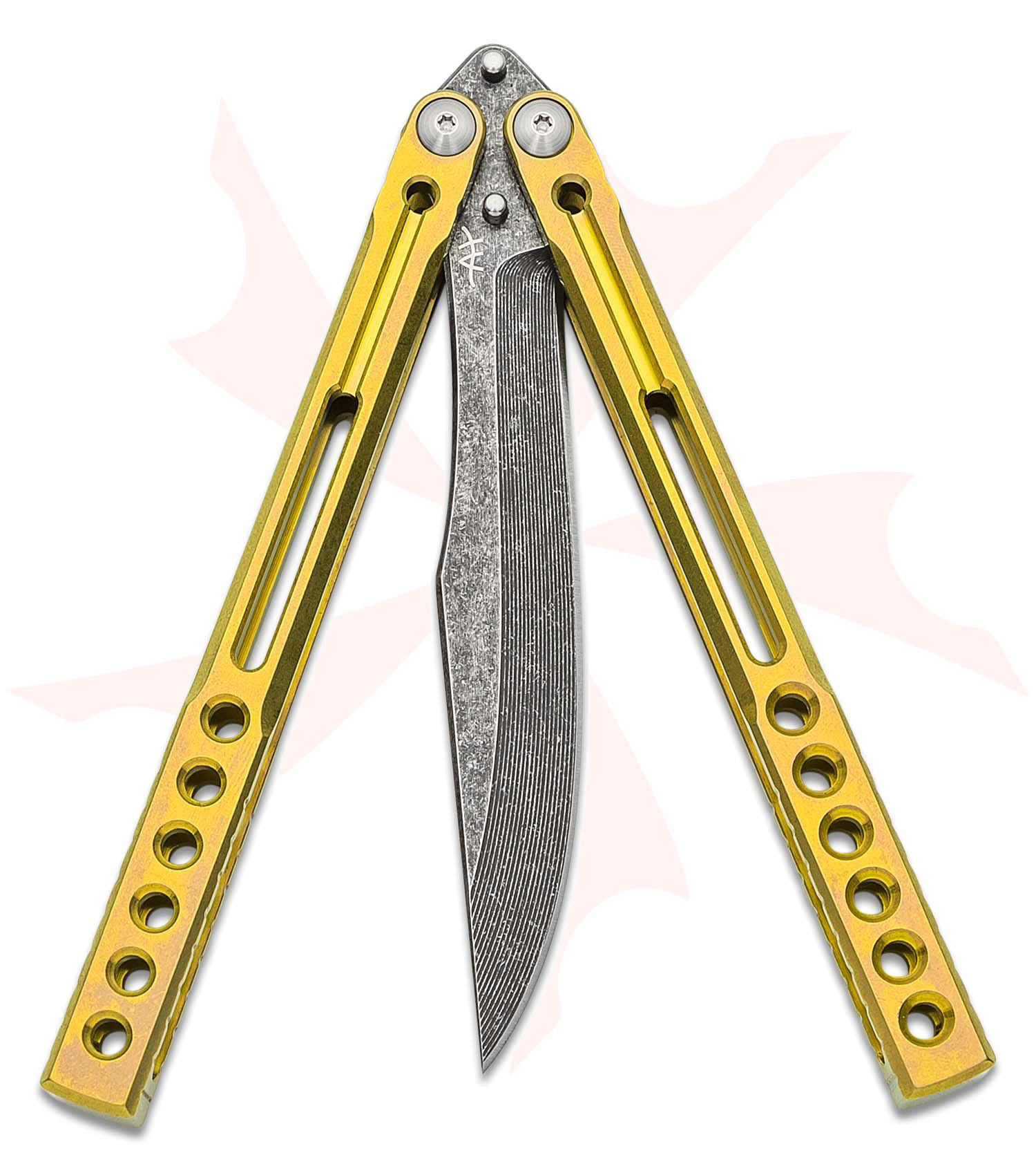 Heibel Knives Invictus Balisong #112 Butterfly Knife 4.75" RWL-34 Acid ...