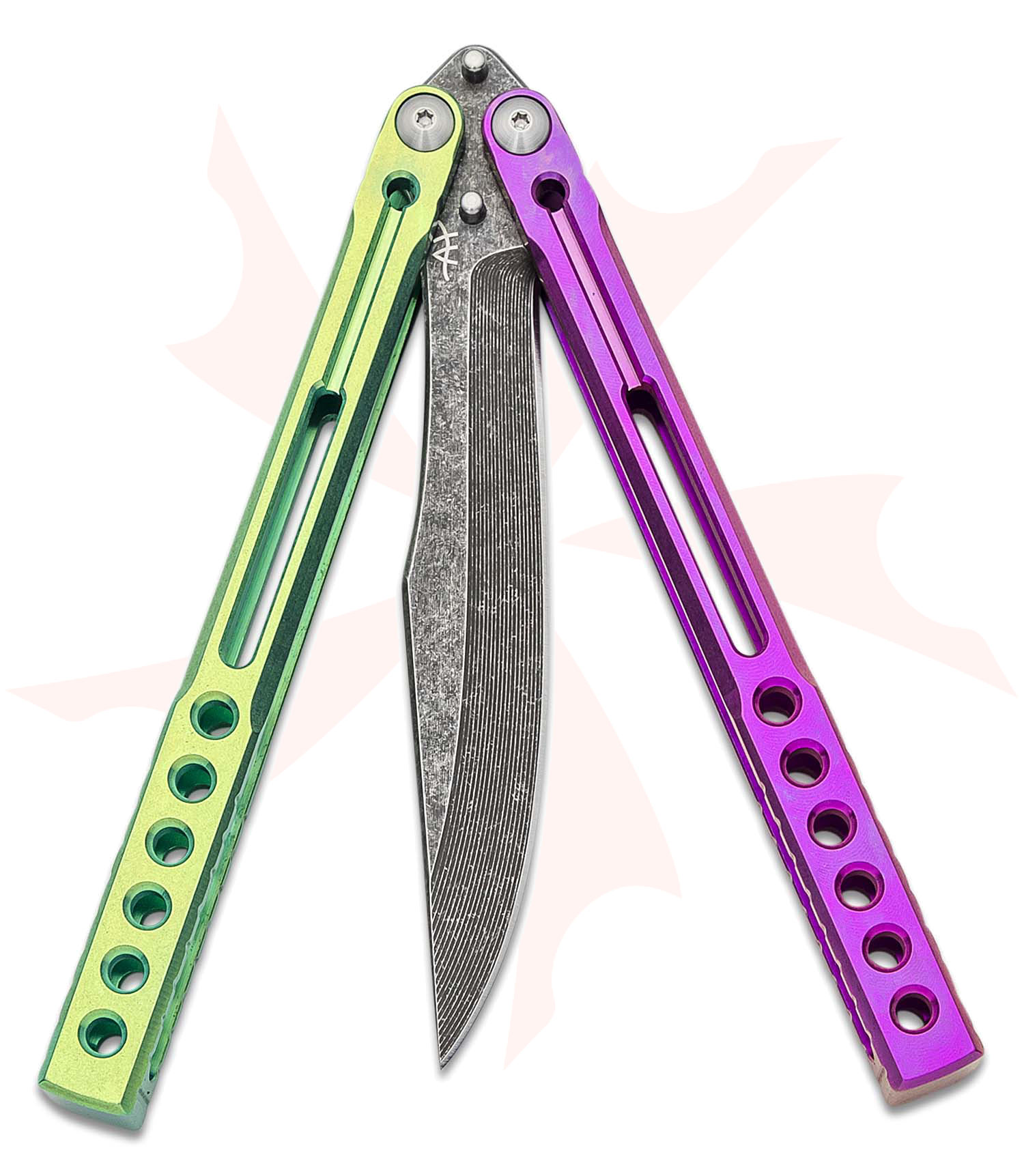 Heibel Knives Invictus Balisong #114 Butterfly Knife 4.75" RWL-34 Acid ...