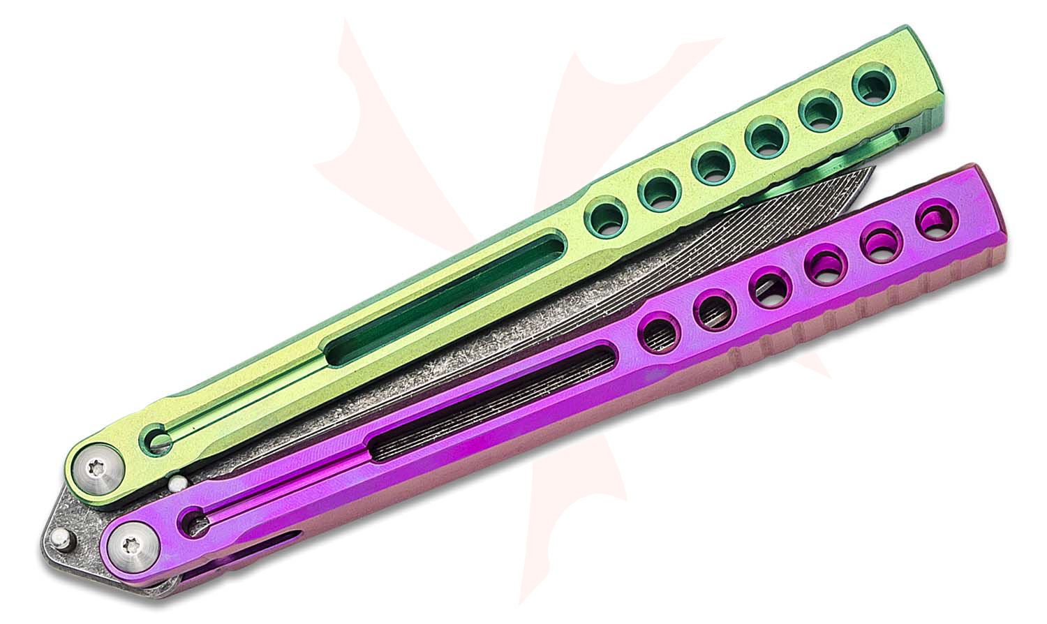 Heibel Knives Invictus Balisong #114 Butterfly Knife 4.75" RWL-34 Acid ...