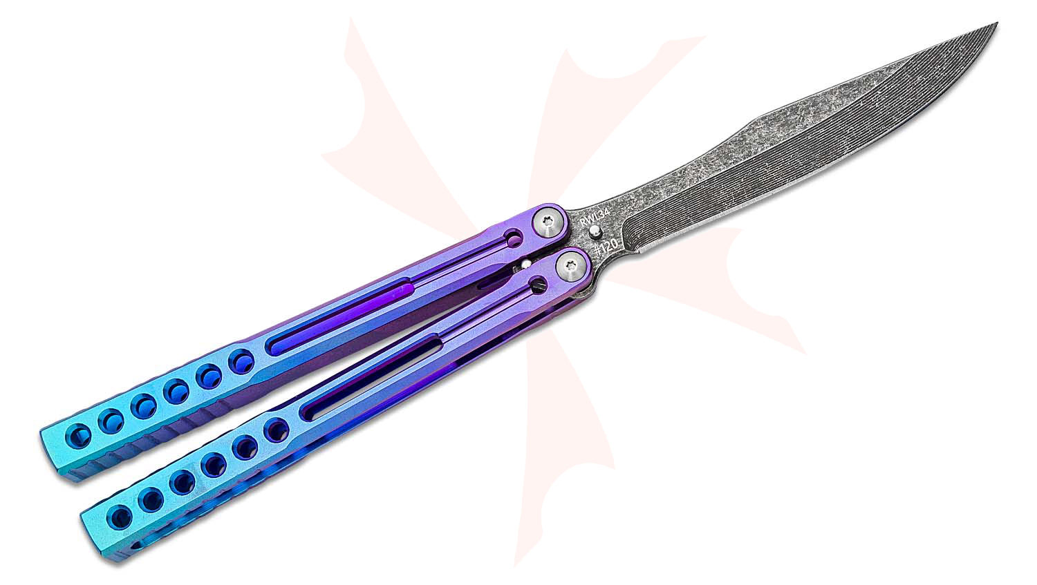 Heibel Knives Invictus Balisong #120 Butterfly Knife 4.75" RWL-34 Acid ...