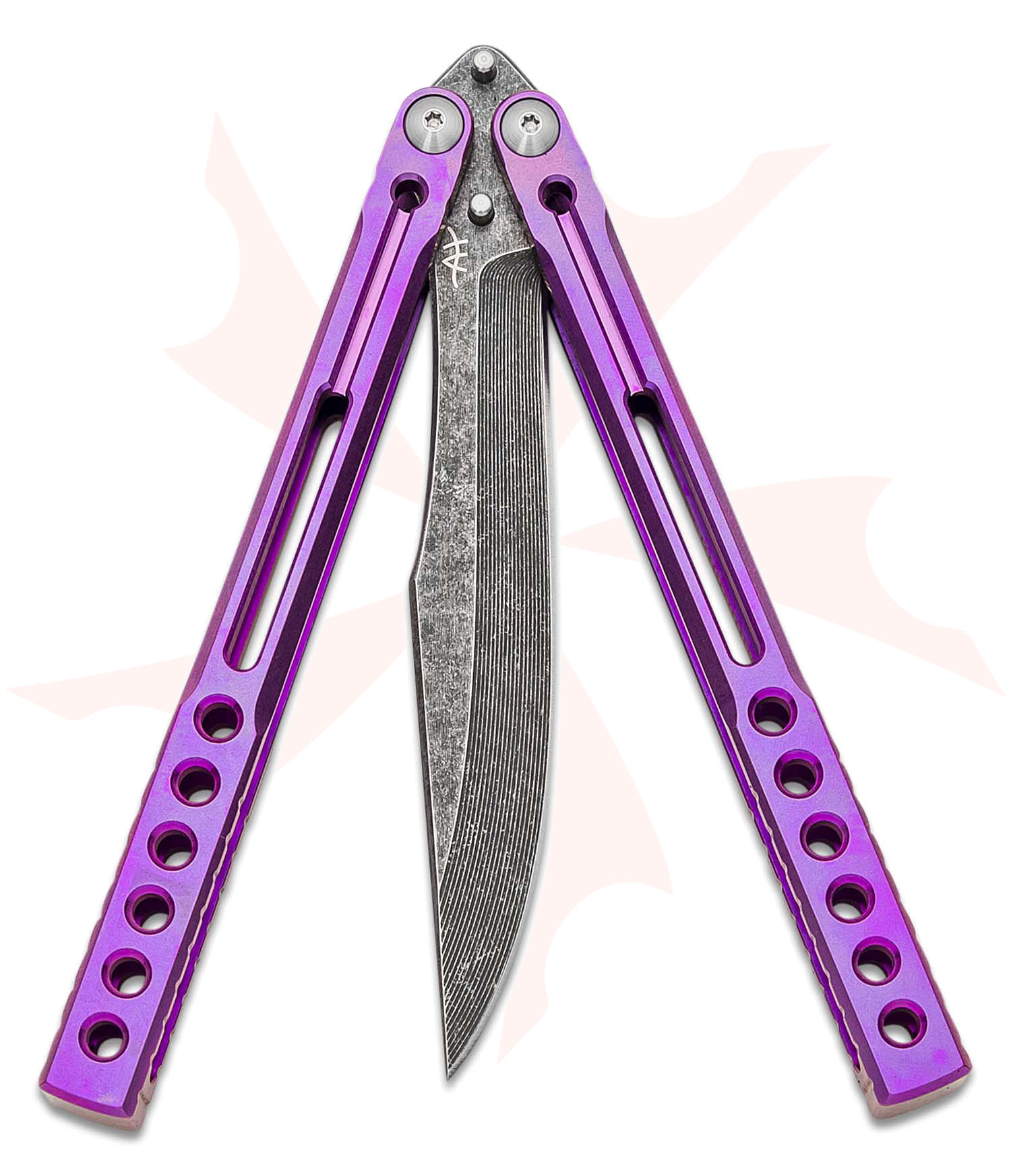 Heibel Knives Invictus Balisong #122 Butterfly Knife 4.75" RWL-34 Acid ...