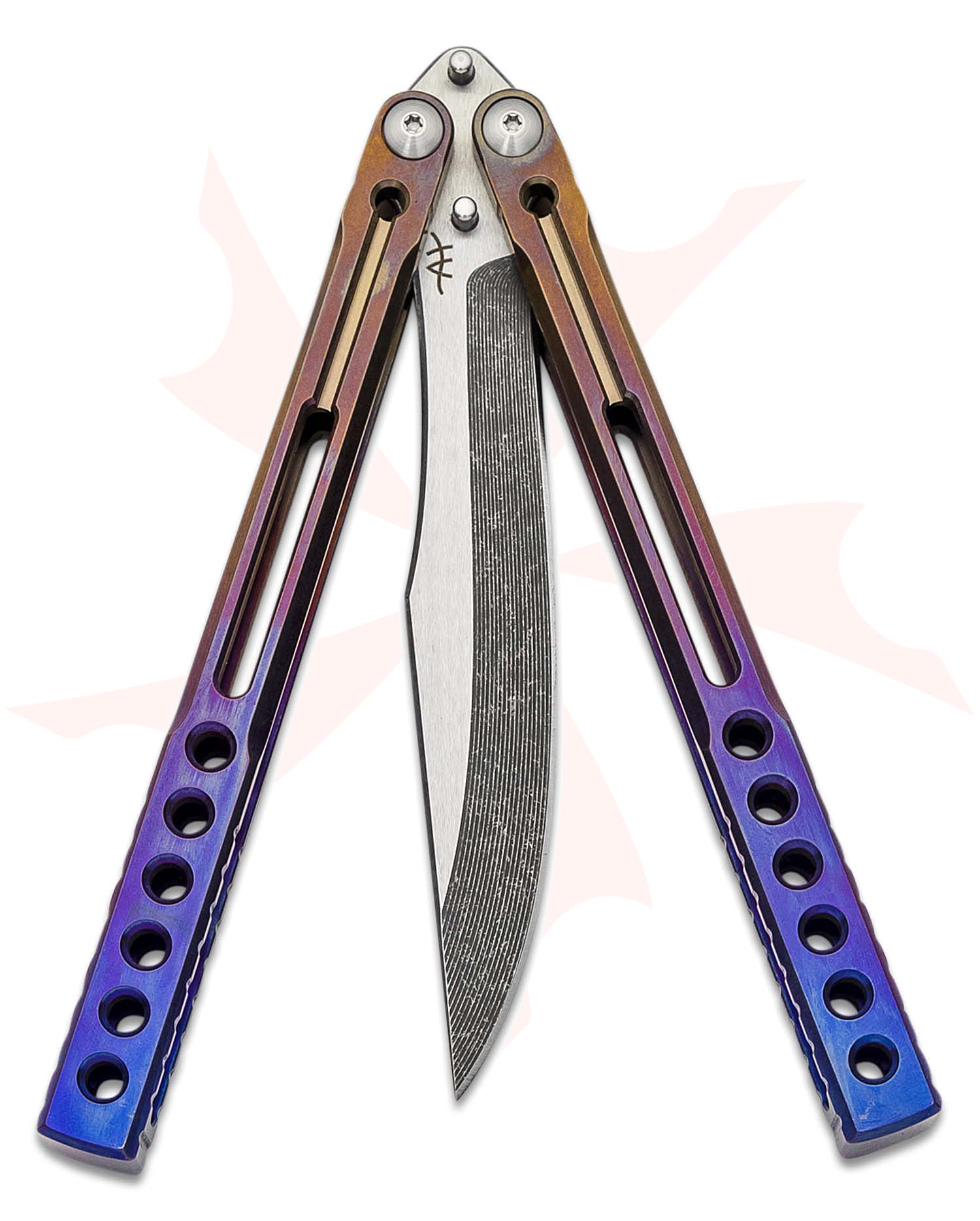 Heibel Knives Invictus Balisong #124 Butterfly Knife 4.75" RWL-34 Acid ...