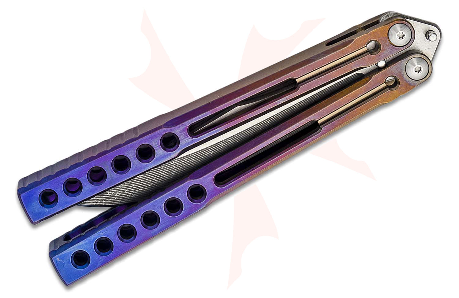 Heibel Knives Invictus Balisong #124 Butterfly Knife 4.75" RWL-34 Acid ...